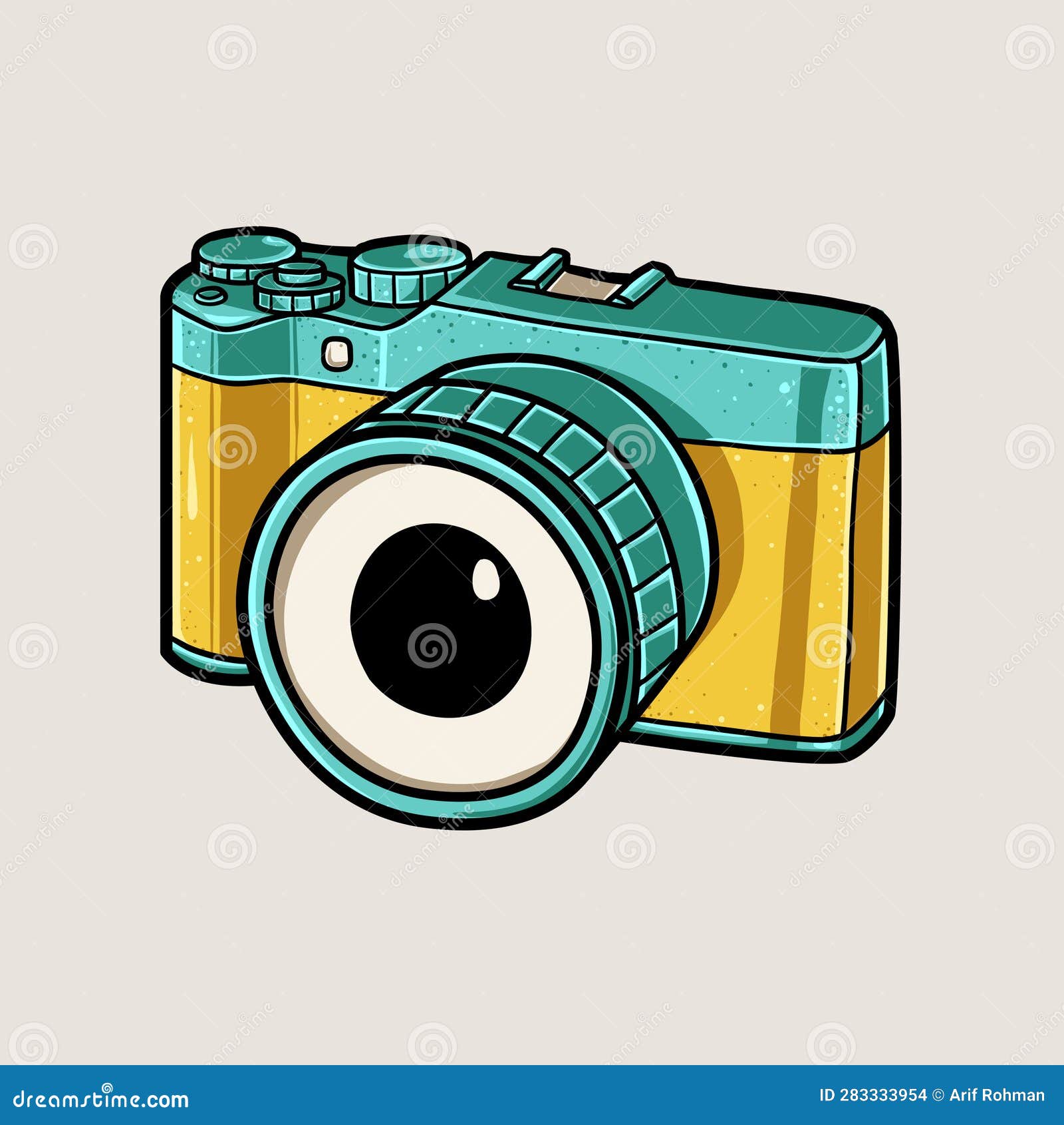 Doodle a camera lens-eyed stock vector. Illustration of logo - 283333954