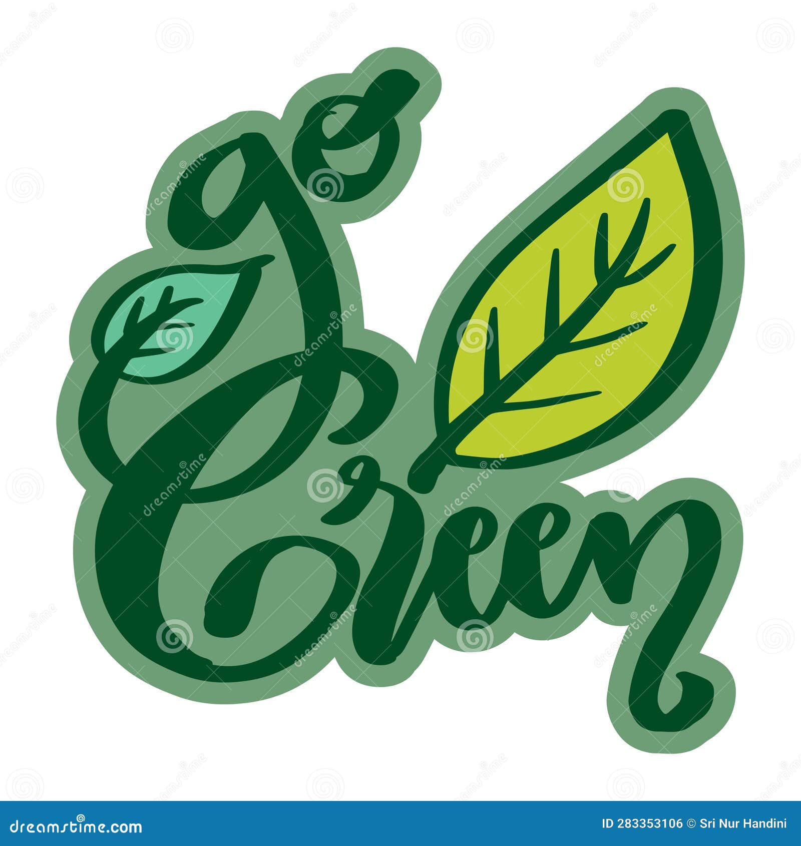 Go Green, Hand Lettering Typography. Stock Illustration - Illustration ...