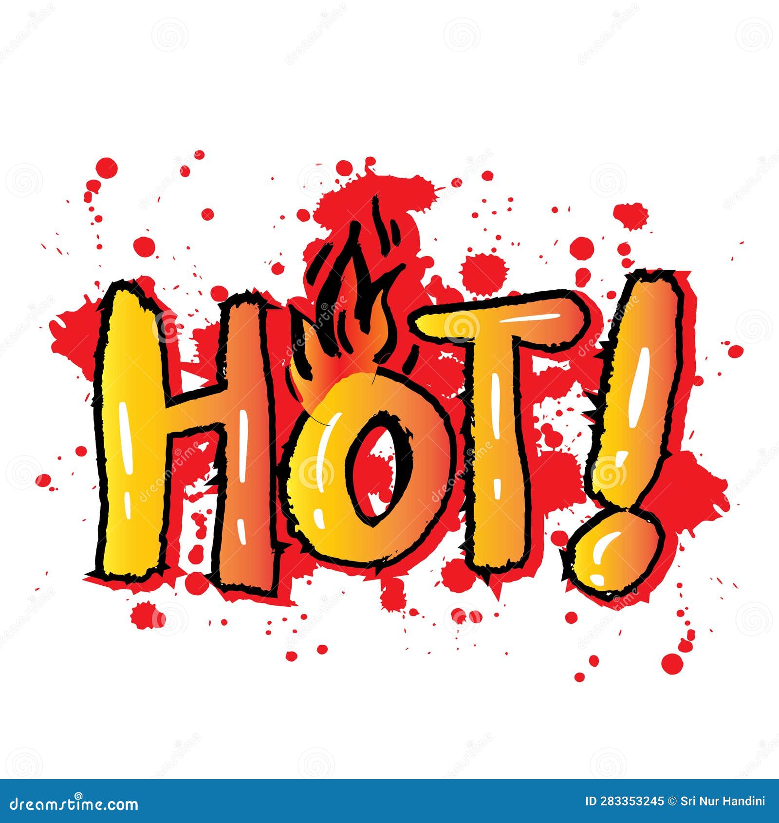 Hot Text Effect Hand Lettering Stock Illustration - Illustration of ...