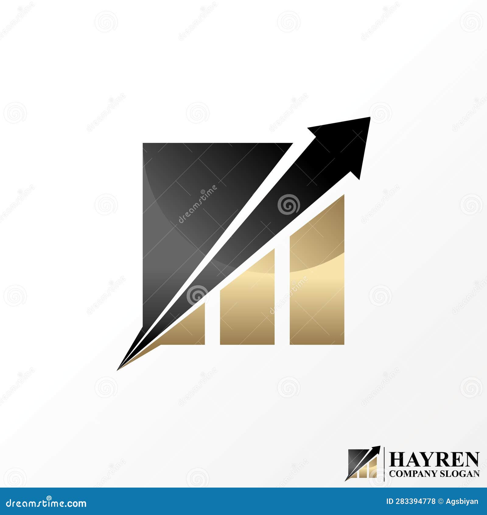 Arrow Up and Graph Chart Bar Rectangular Related To Business Increase ...