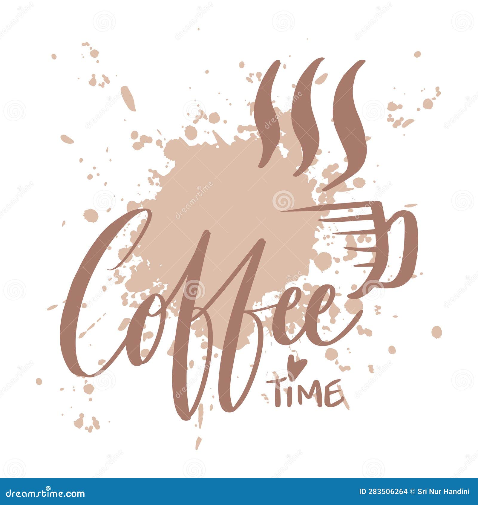 Coffee Time, Hand Lettering. Stock Illustration - Illustration of drawn ...