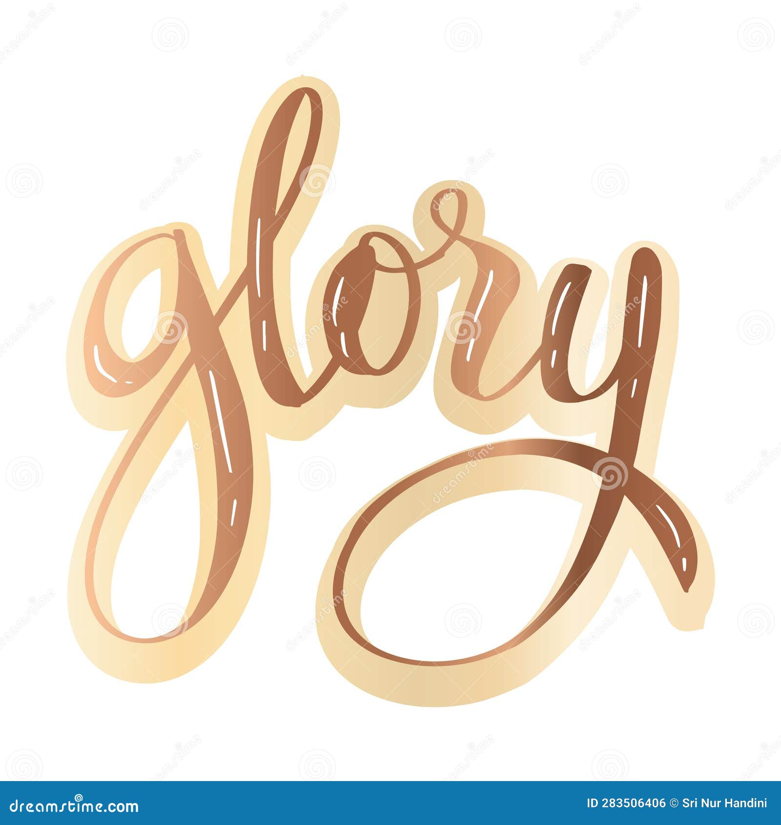 Glory ink hand lettering. stock illustration. Illustration of ...