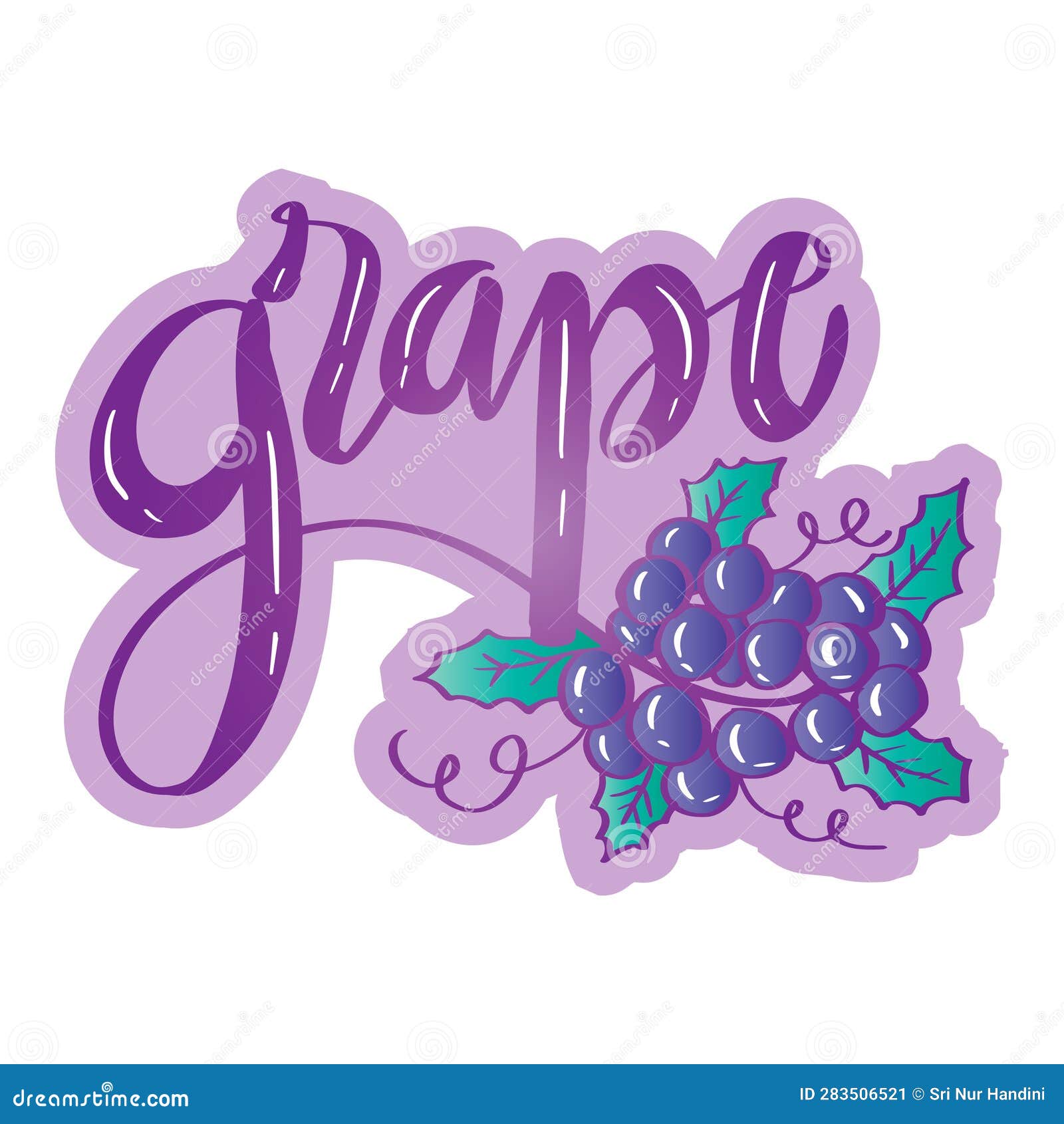 Purple Grape Typography Lettering Text Effect Font Stock Illustration ...