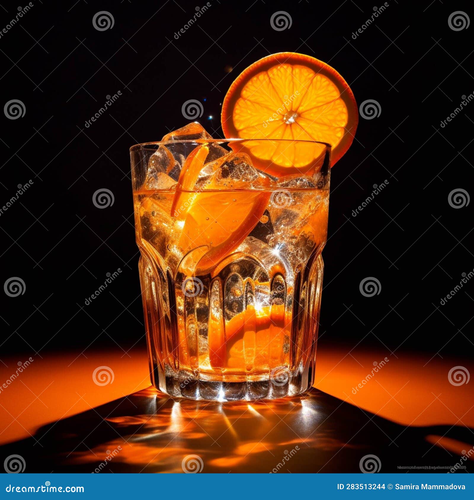 Cocktail with Lemon on a Blue Background Stock Illustration ...