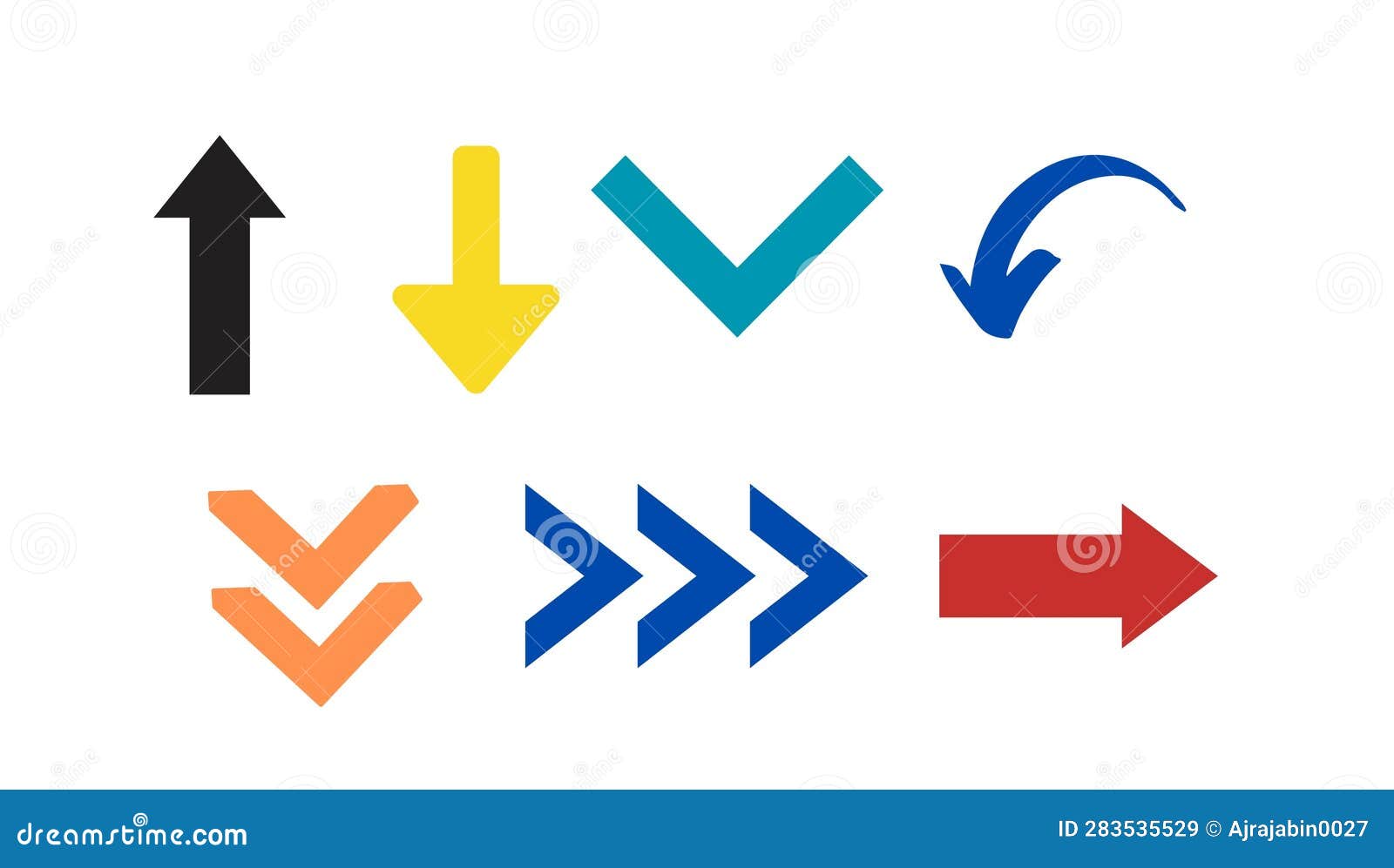 Colourful Seven Set of Arrows Stock Illustration - Illustration of ...