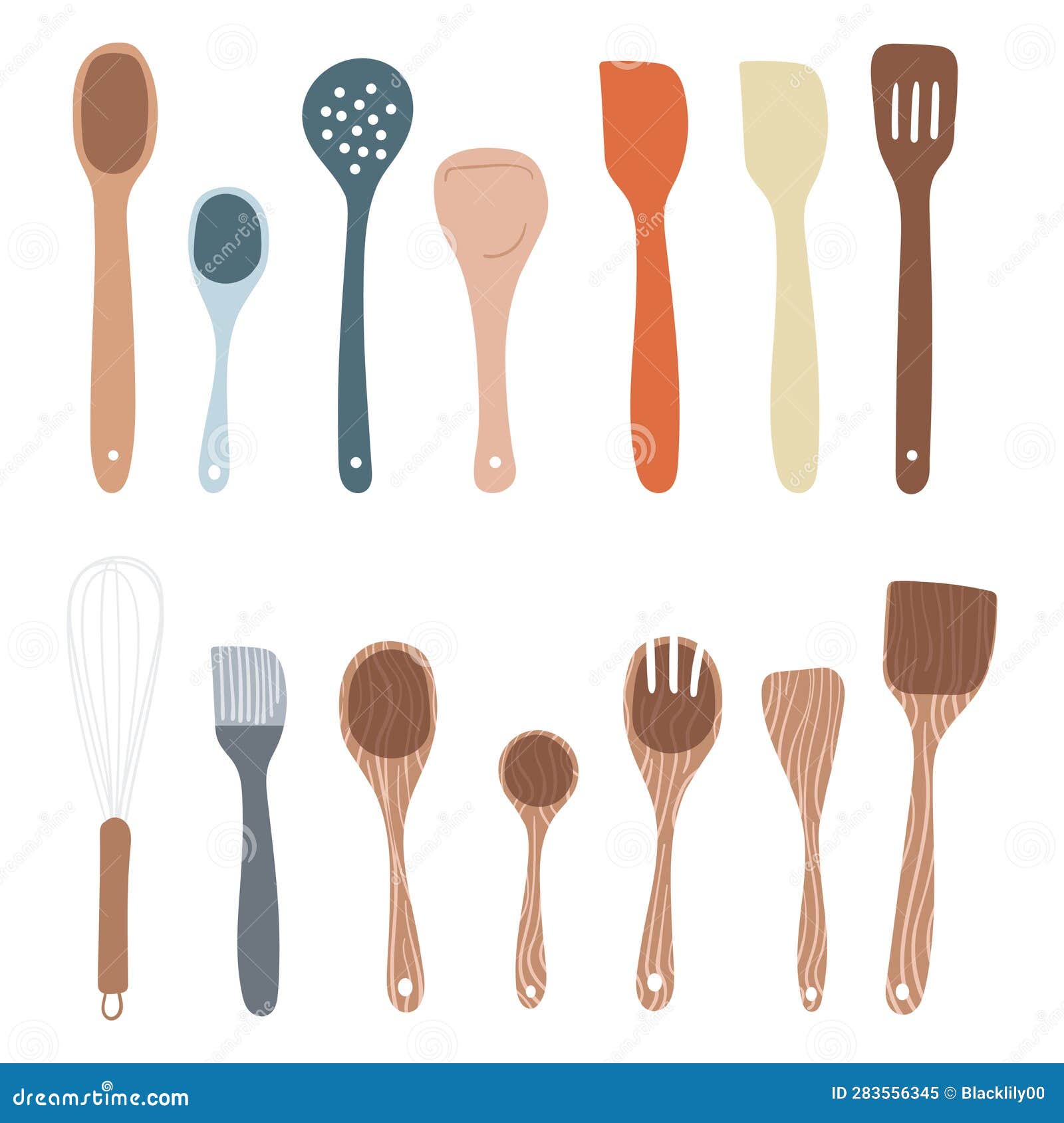 Kitchen Tools Collection Vector Set Flat Style Stock Vector ...