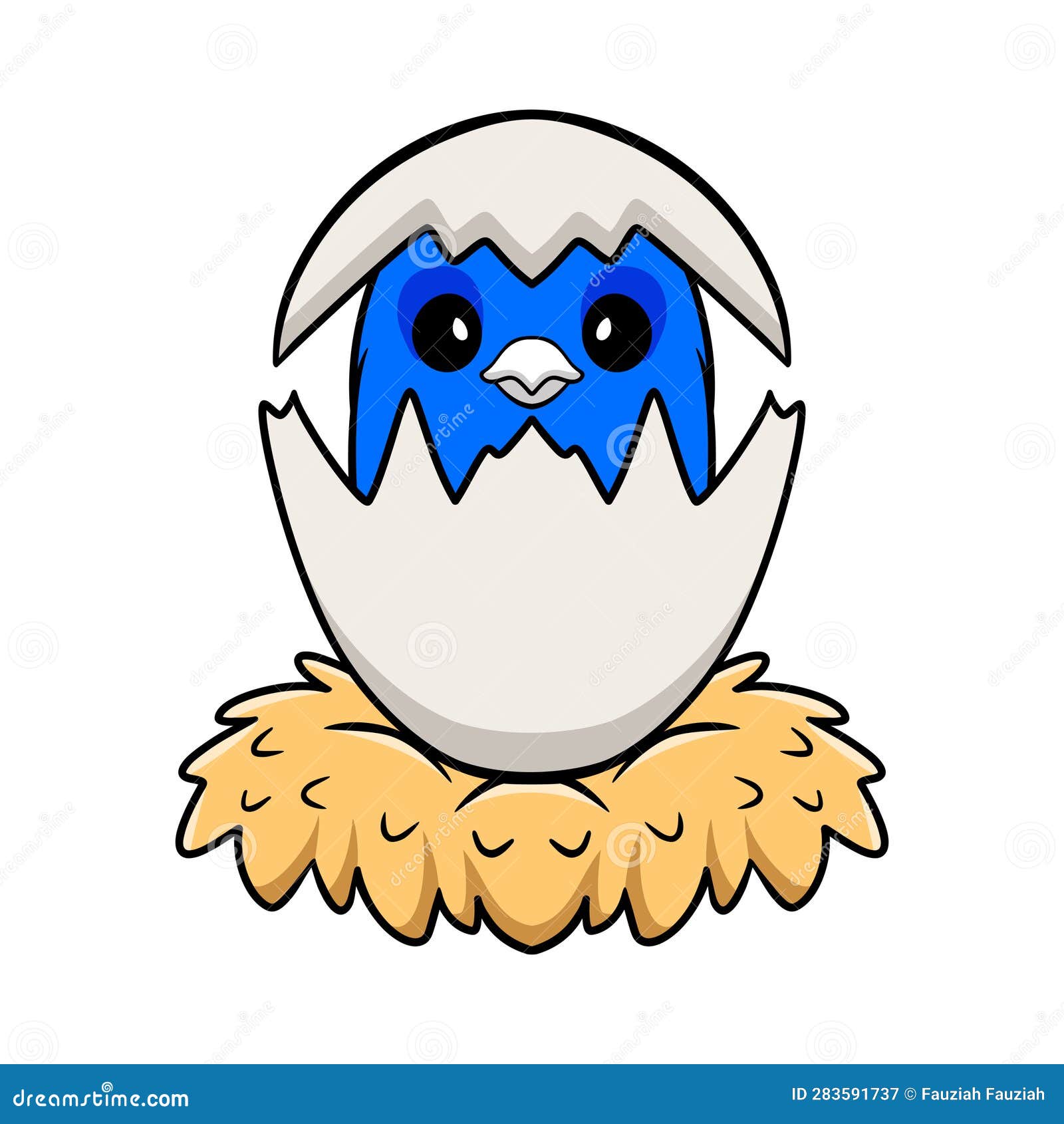 Cute Blue Factor Canary Cartoon Inside from Egg Stock Vector ...