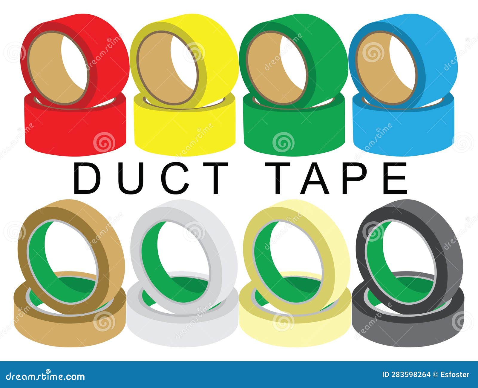Illustration Colour Duct Tape Stock Vector - Illustration of clipart ...