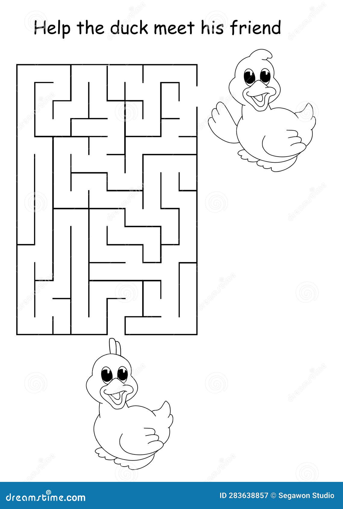 A Duck Maze Page Puzzle for Kid Education Illustration Stock Vector ...
