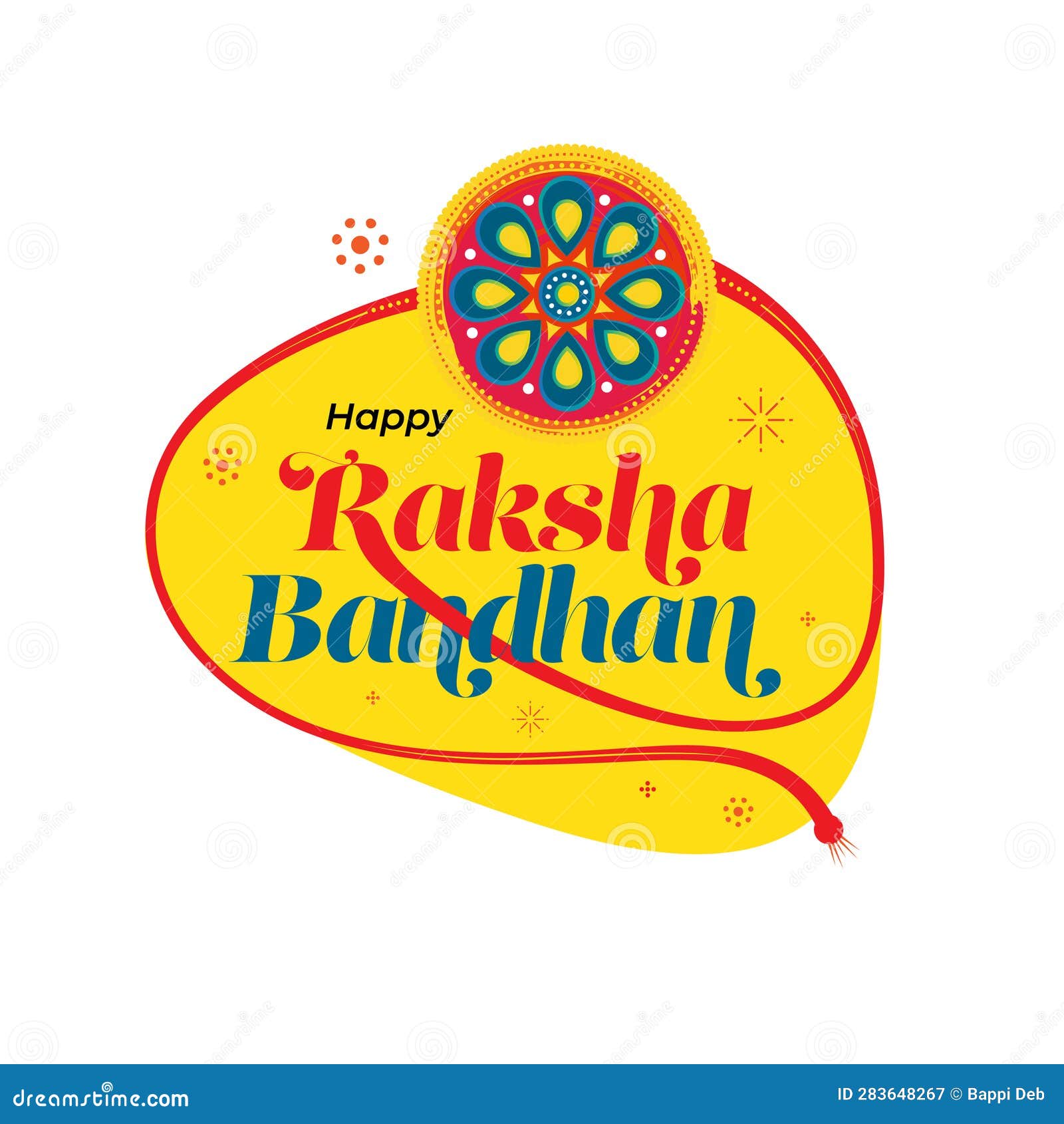 Happy Raksha Bandhan Sticker Design Template Stock Vector ...