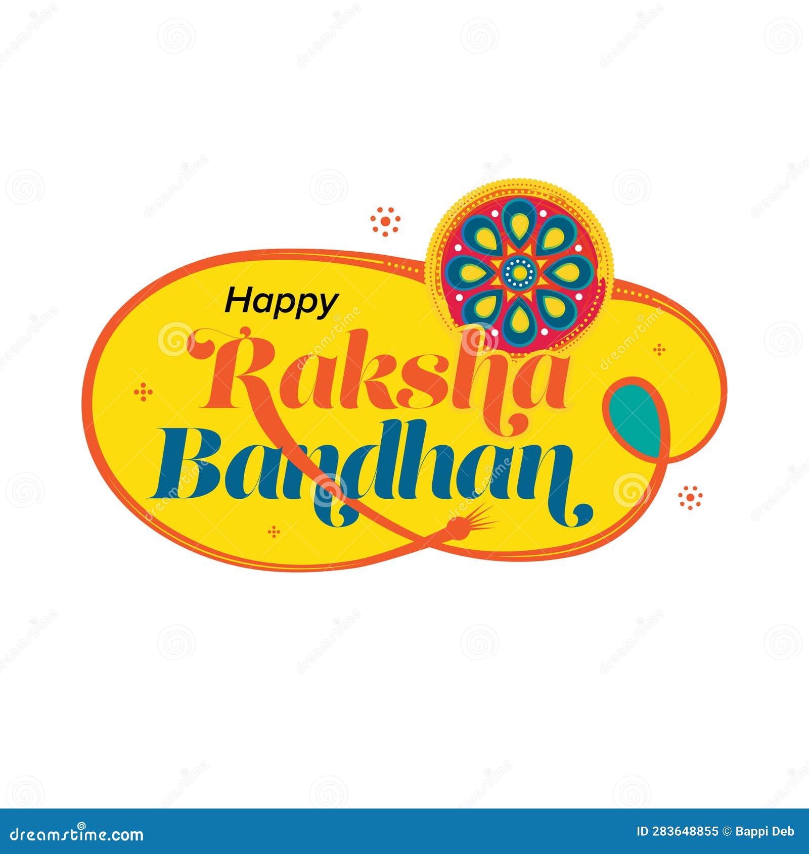 Happy Raksha Bandhan Sticker Design Template Stock Vector ...