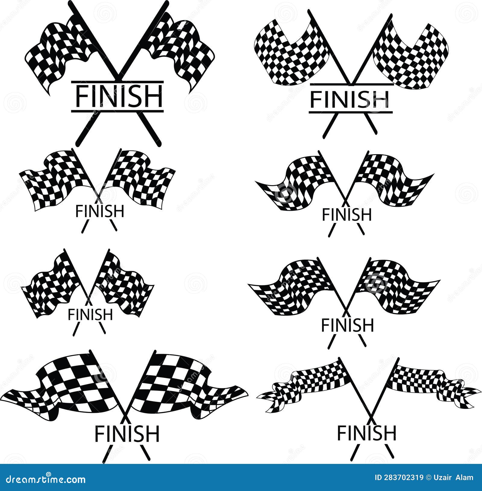 Two Crossed Checkered Flag Nascar Stock Vector Illustration Of Helmet