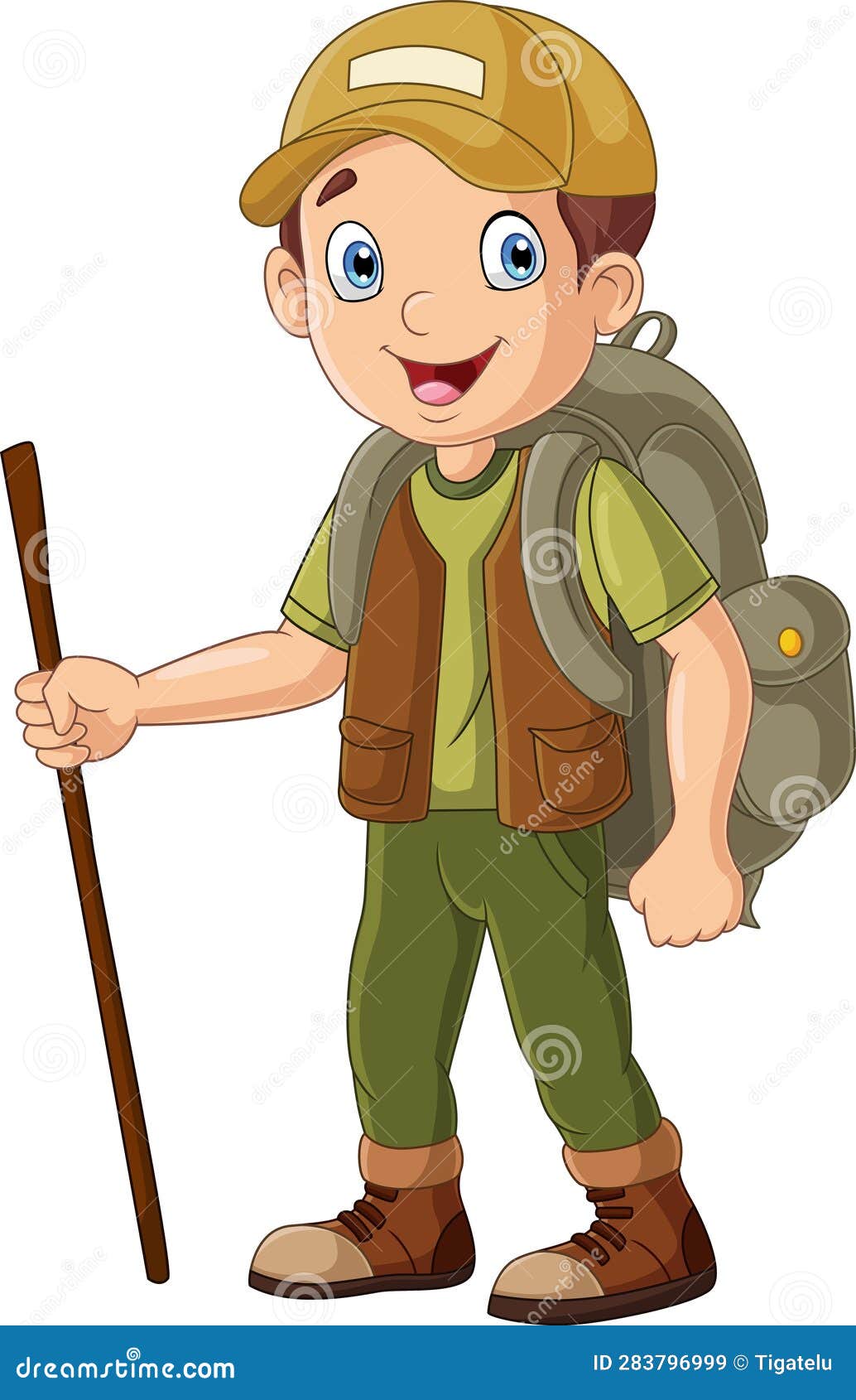 Cartoon Hiker Boy Vector Illustration | CartoonDealer.com #20473074