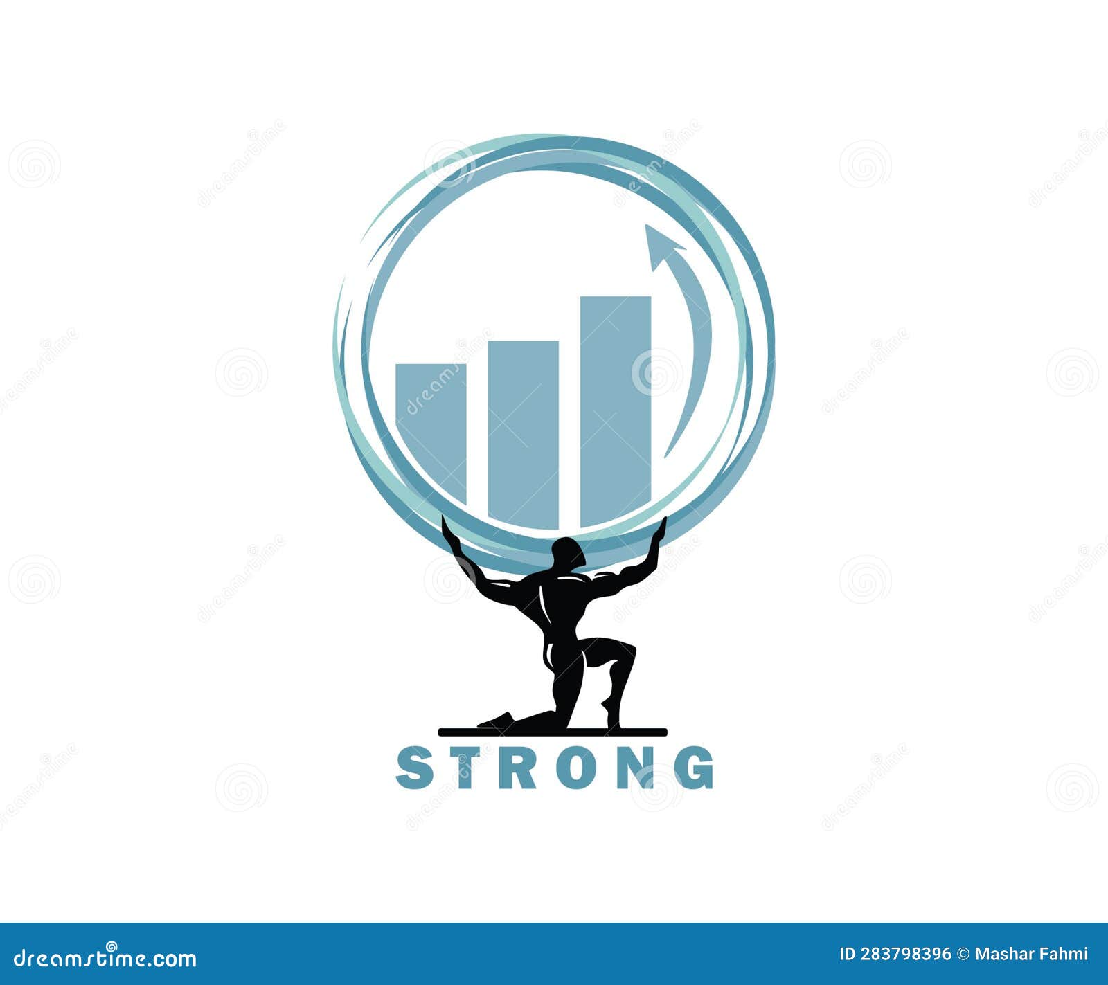 STRONGMAN and UP DIAGRAM GLOBE Stock Vector - Illustration of company ...