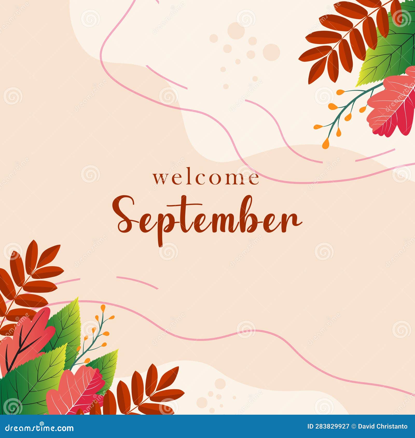 Hello September Vector Background Illustration Stock Vector ...