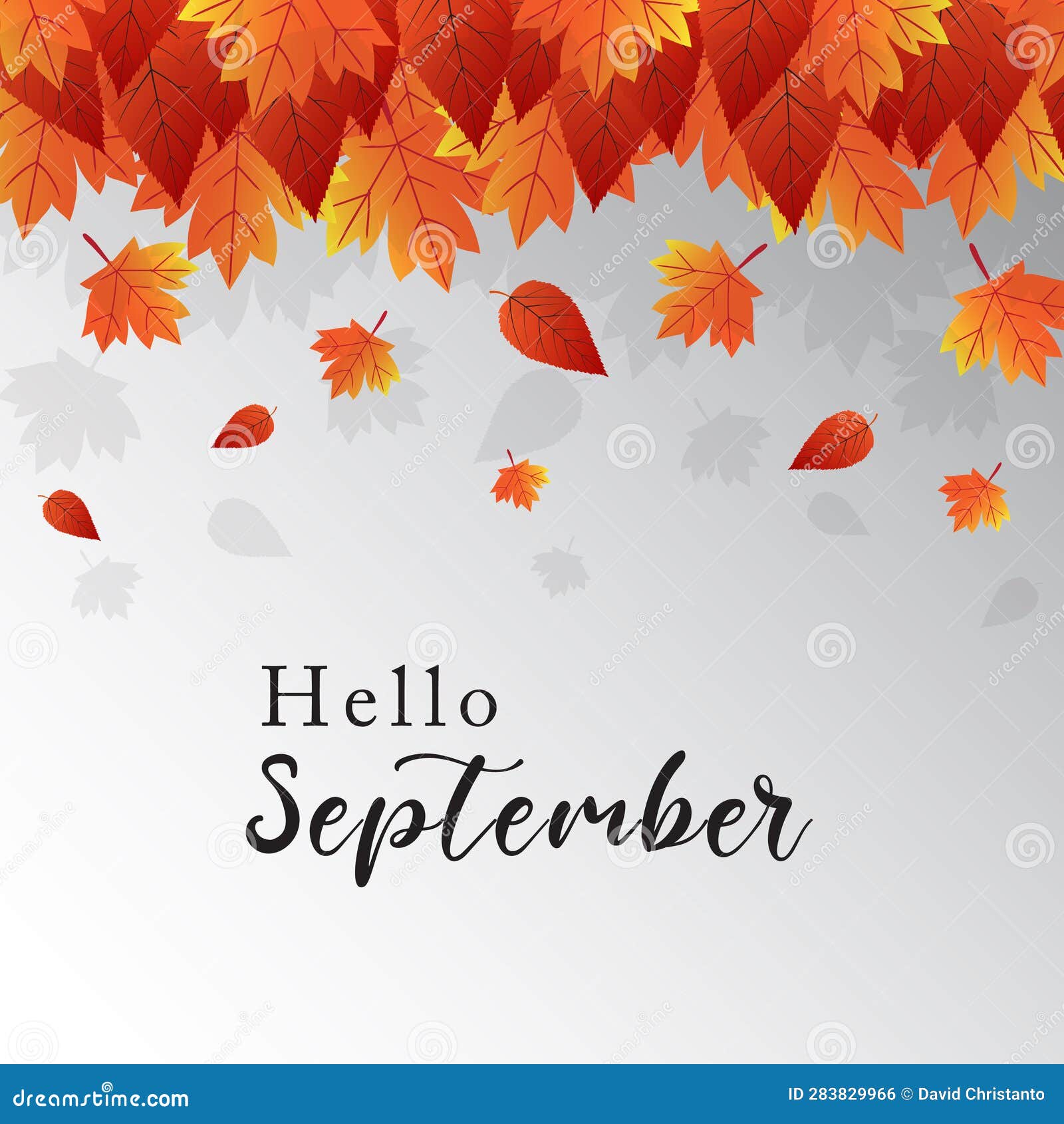 Hello September Vector Background Illustration Stock Vector ...