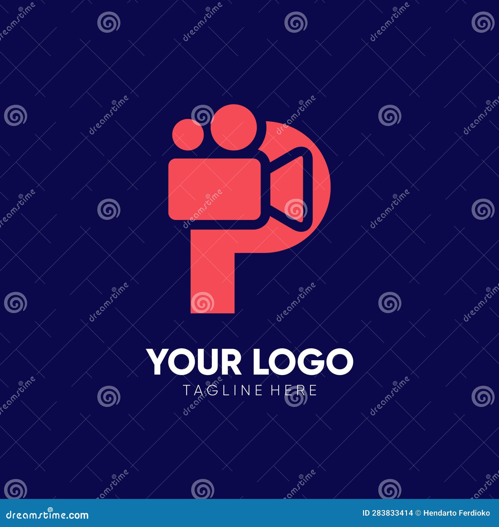 Letter P Initial Camera Video Logo Design Vector Icon Graphic Emblem ...