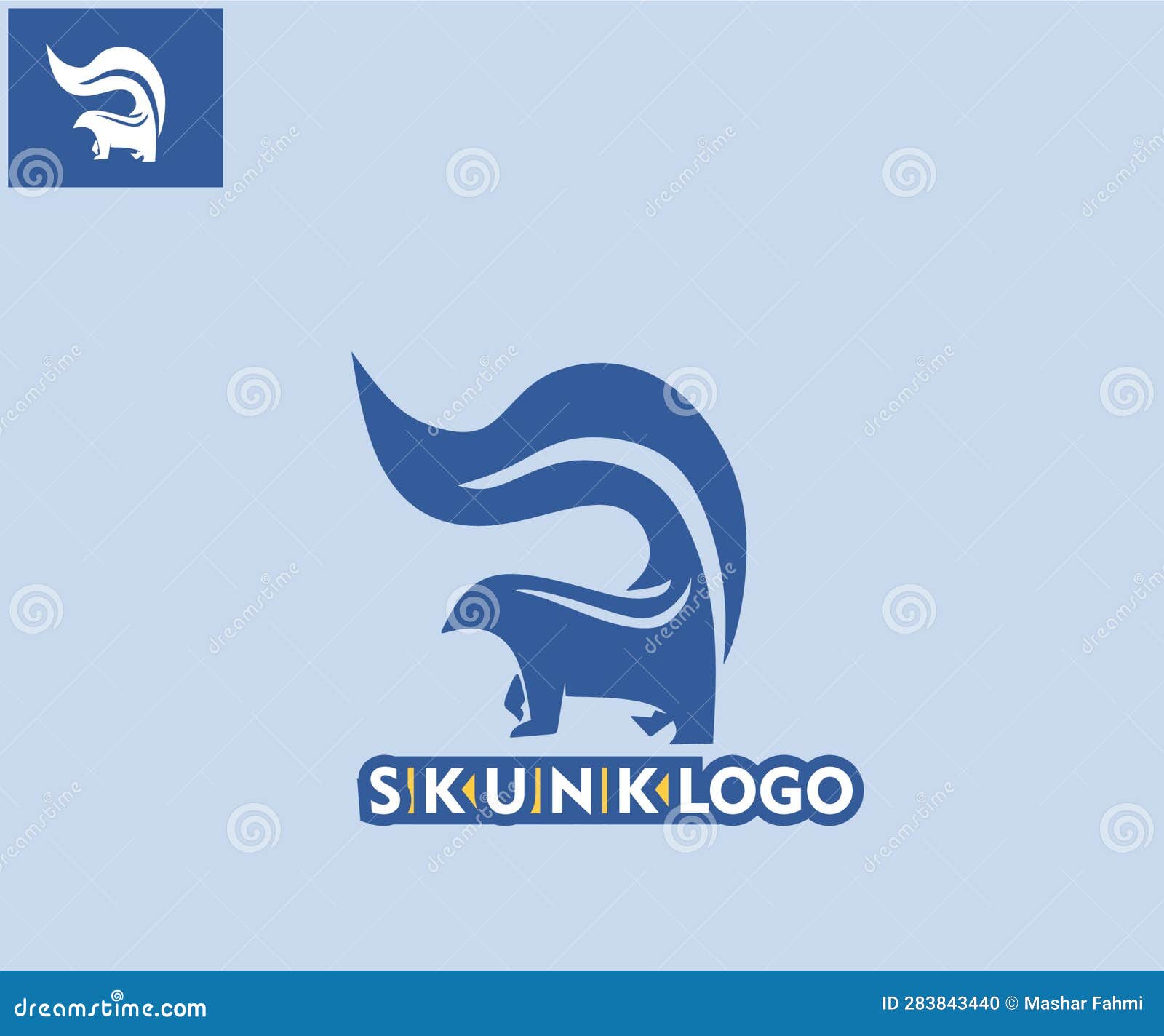 SIMPLE ELEGANT BLUE SKUNK LOGO Stock Vector - Illustration of friendly ...