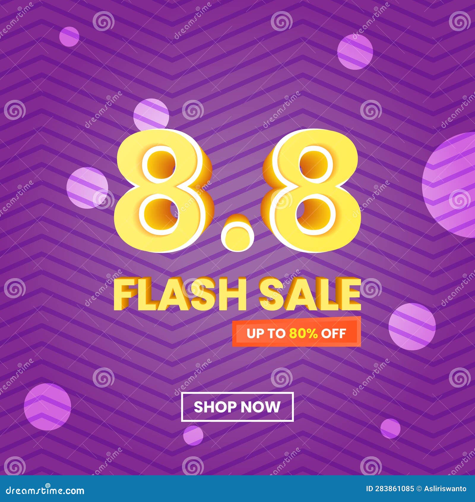 8.8 Flash Sale promotion stock vector. Illustration of offer - 283861085