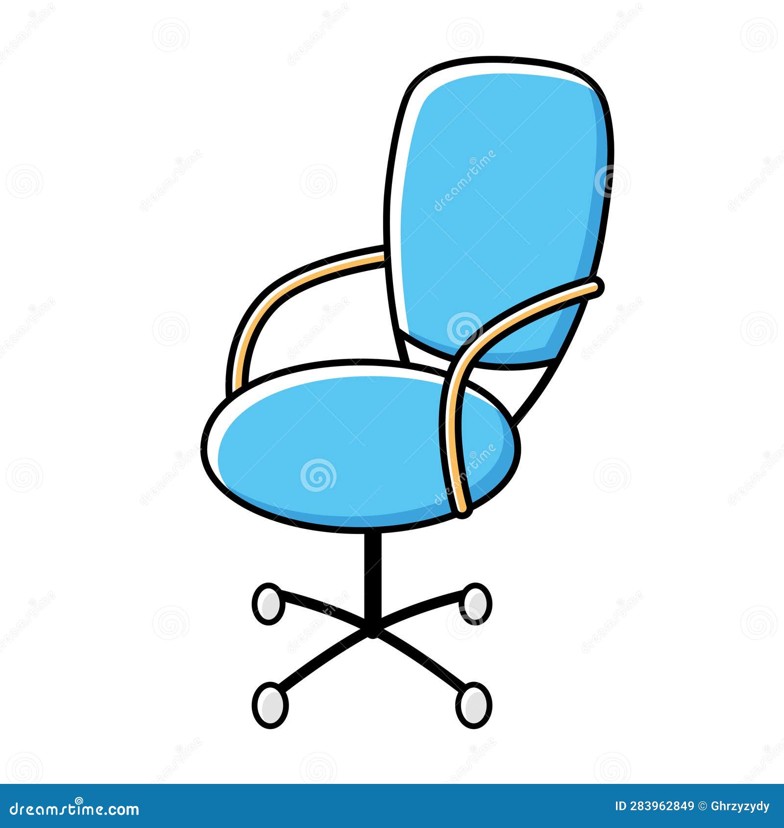 Blue office chair stock vector. Illustration of office - 283962849