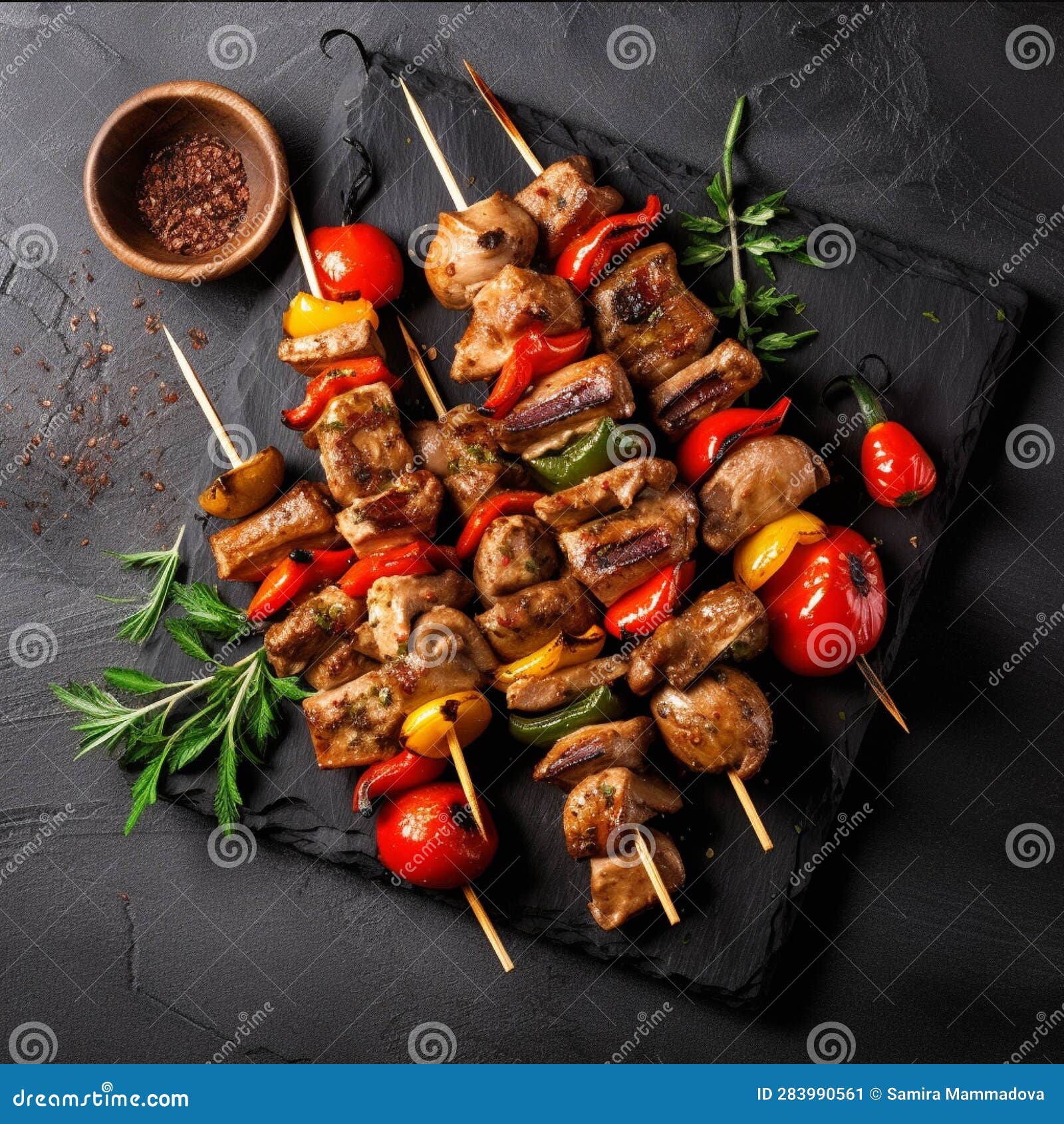 Set Grilled Shish Kebab, Candy, Onigiri, Chicken Leg In Package Box ...