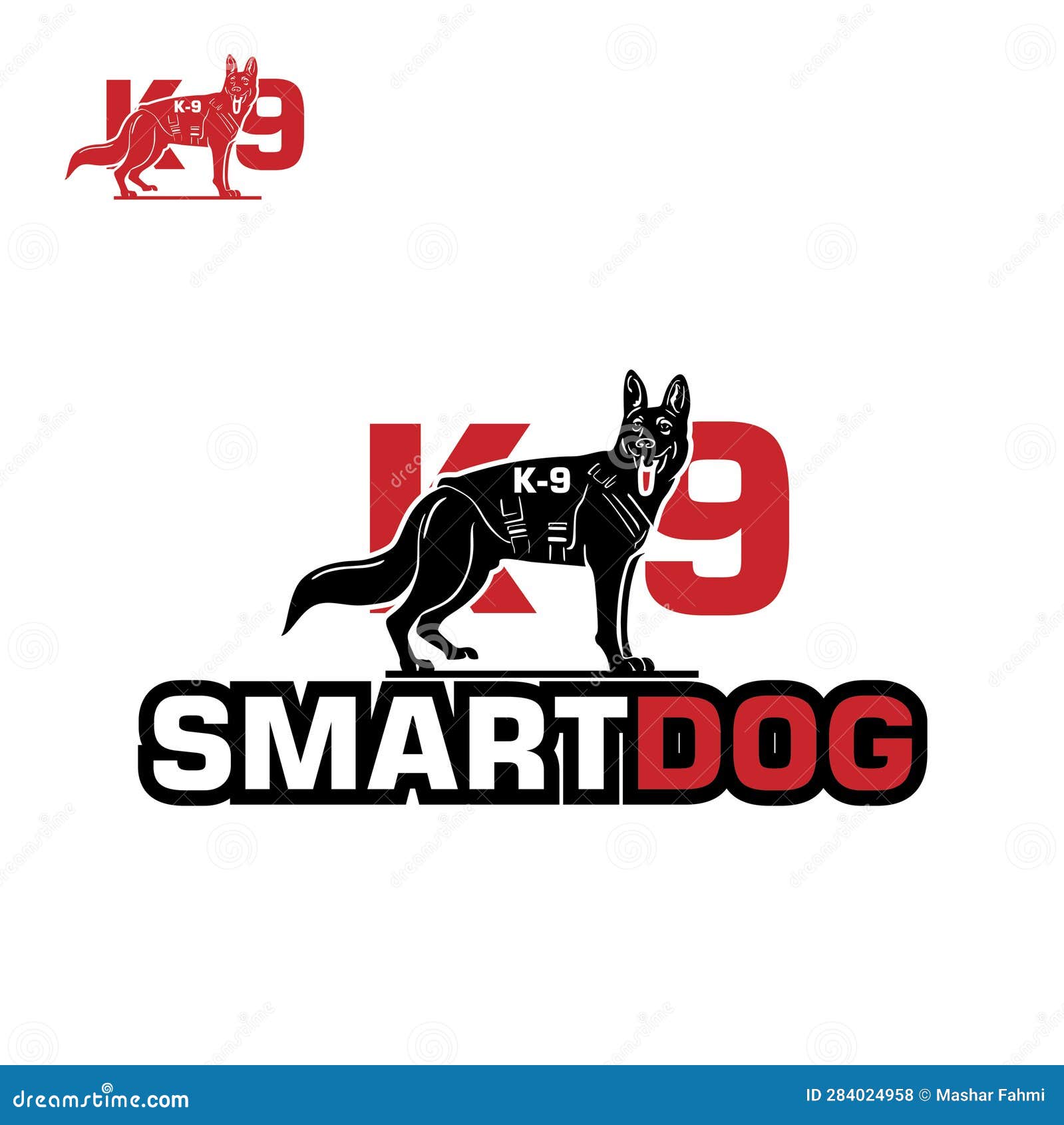 POLICE DOG K-9 STRONG and SMART LOGO Stock Vector - Illustration of ...