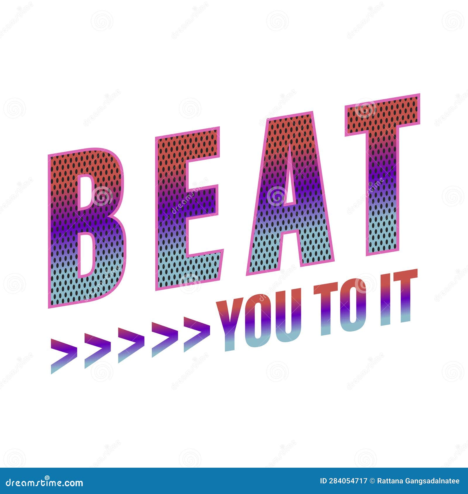 BEAT YOU TO it, Dot Gradient Colorful Print Sports T-shirts Stock ...