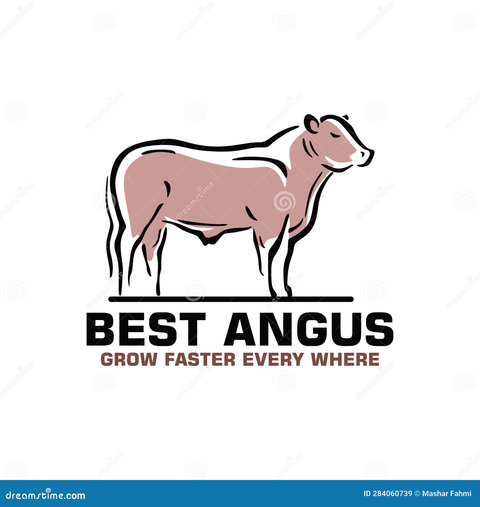 SIMPLE ANGUS CATTLE STANDING LOGO Stock Vector - Illustration of ...