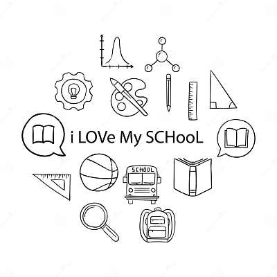 I love my school vector. stock vector. Illustration of suitable - 284078432
