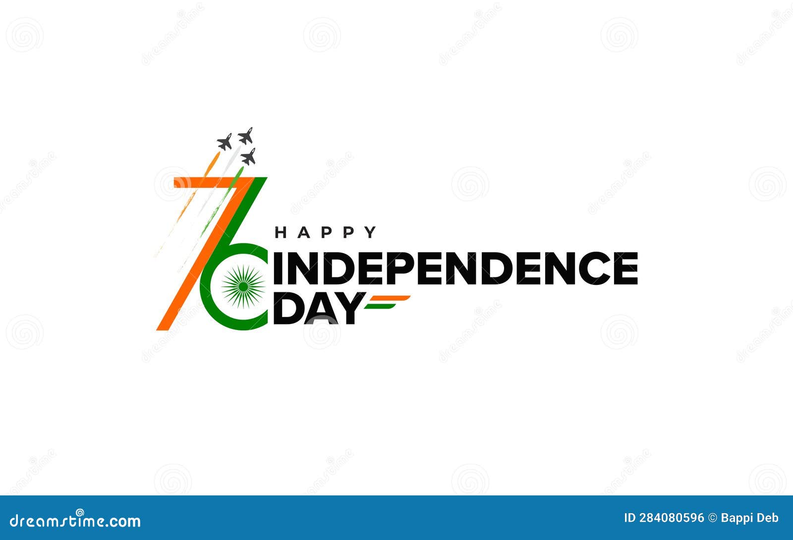 76th Happy Indian Independence Day Typographic Design Vector ...