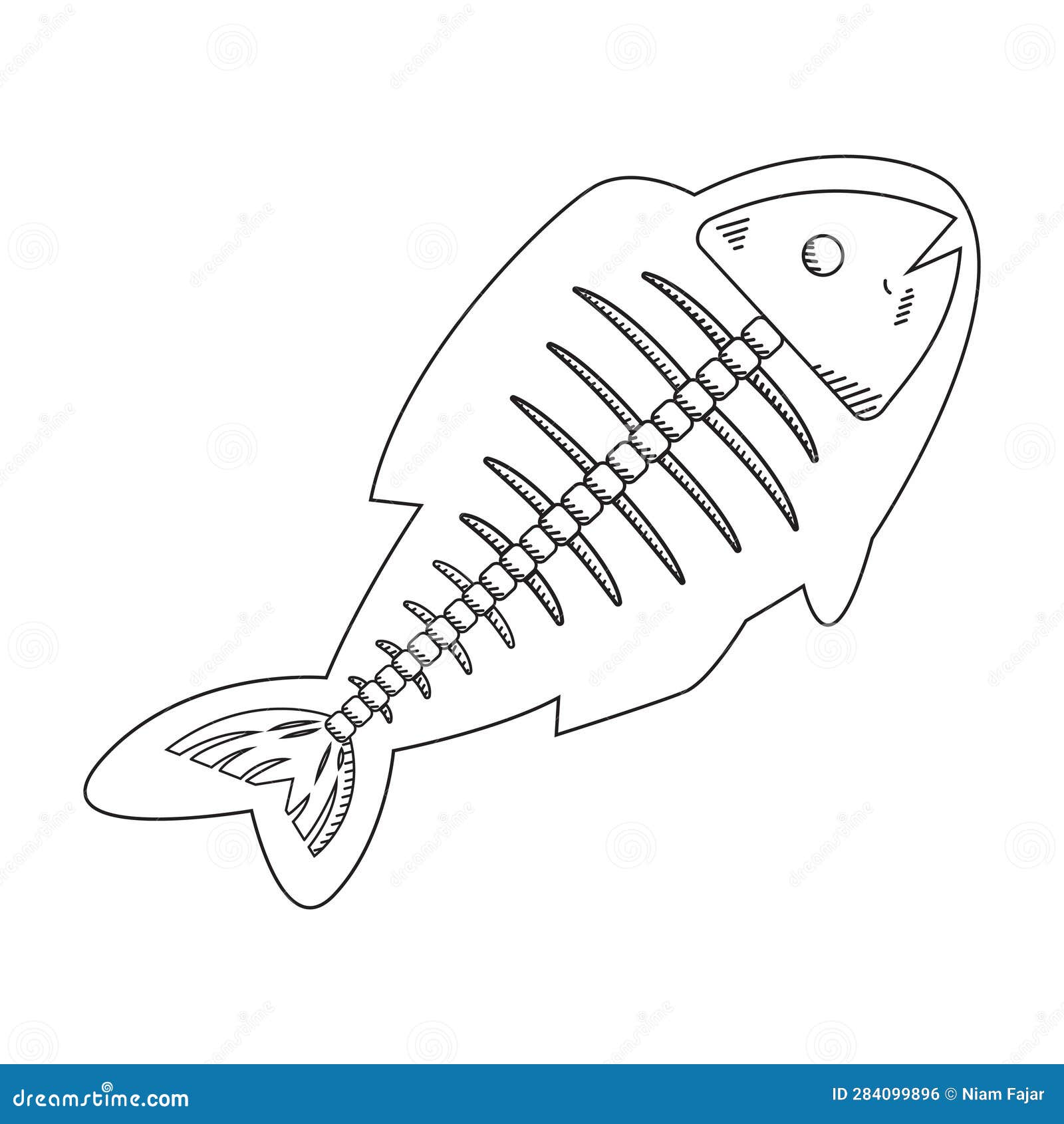 Vector Illustration of Fish Bones Stock Vector - Illustration of vector ...