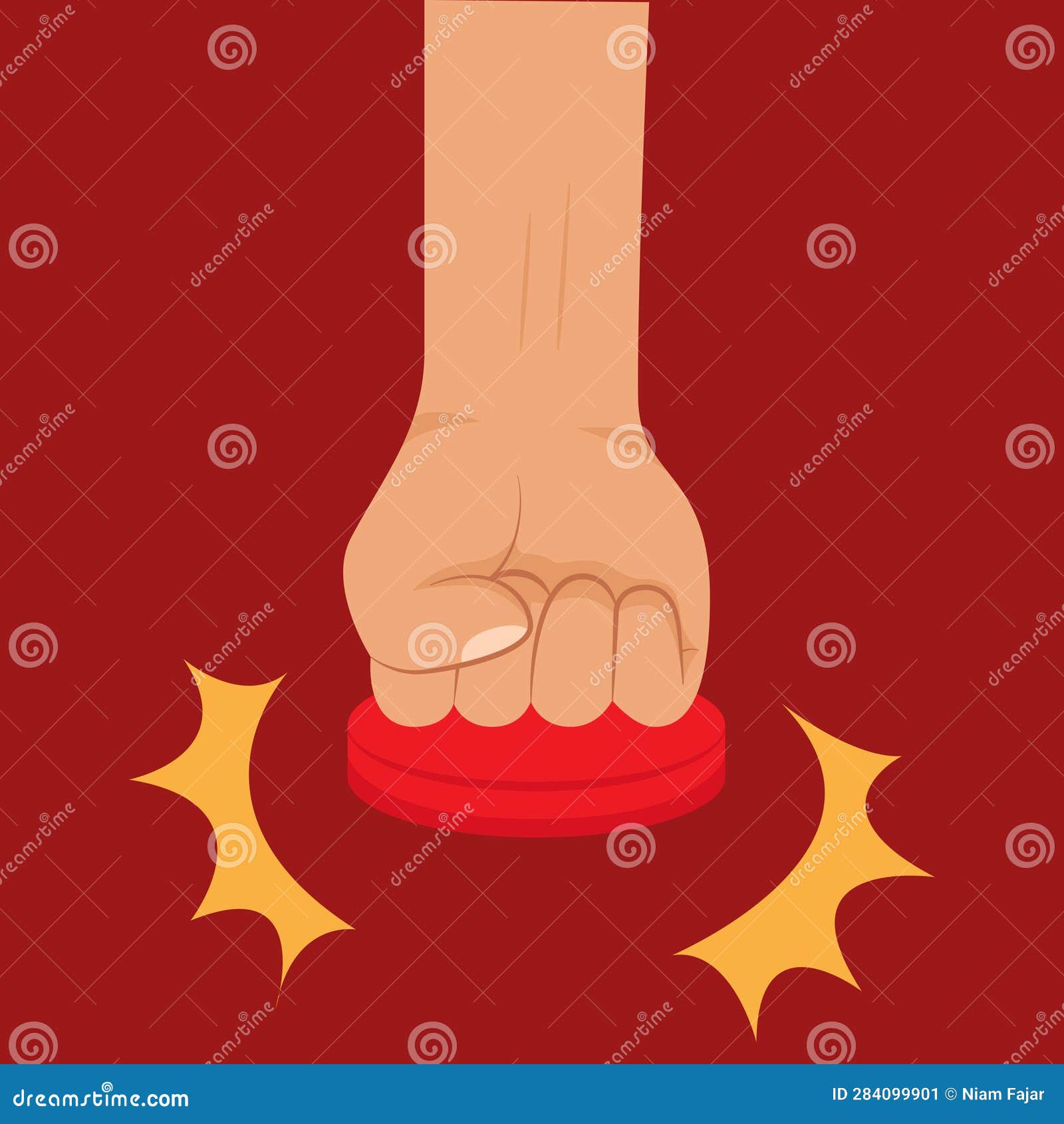 Vector Illustration of Hitting a Button Hard Stock Vector ...