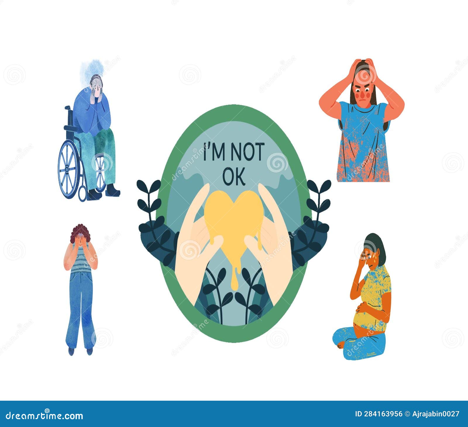 I am Not Ok Illustration stock vector. Illustration of feminism - 284163956