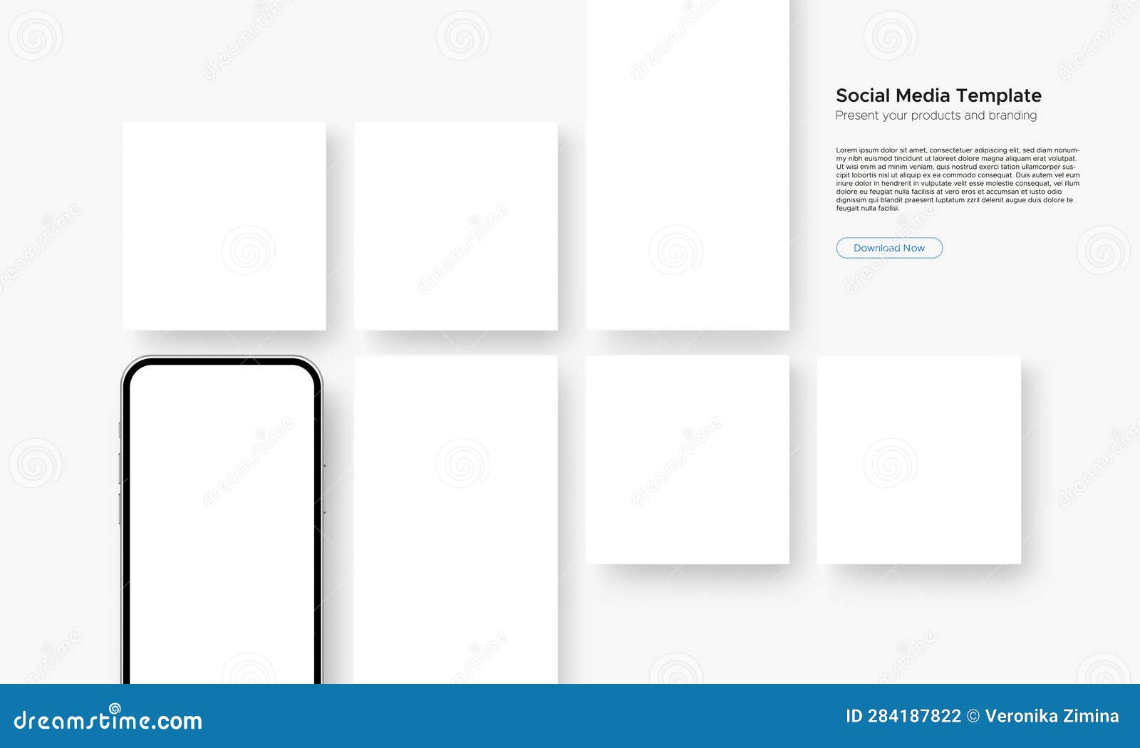Smartphone with Blank Social Media Screens, Template for Designs or ...