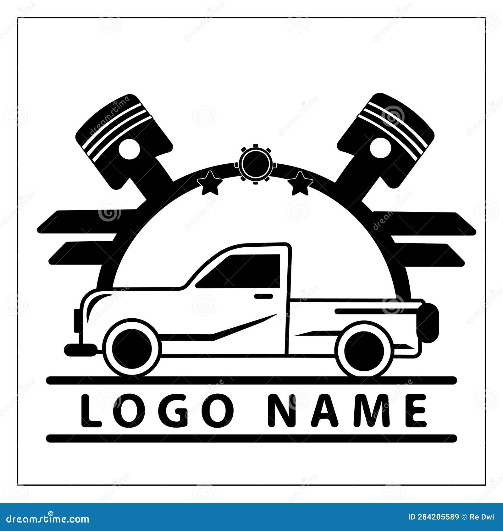Automotive Logo Illustration Vector Design with Freight Car and for ...