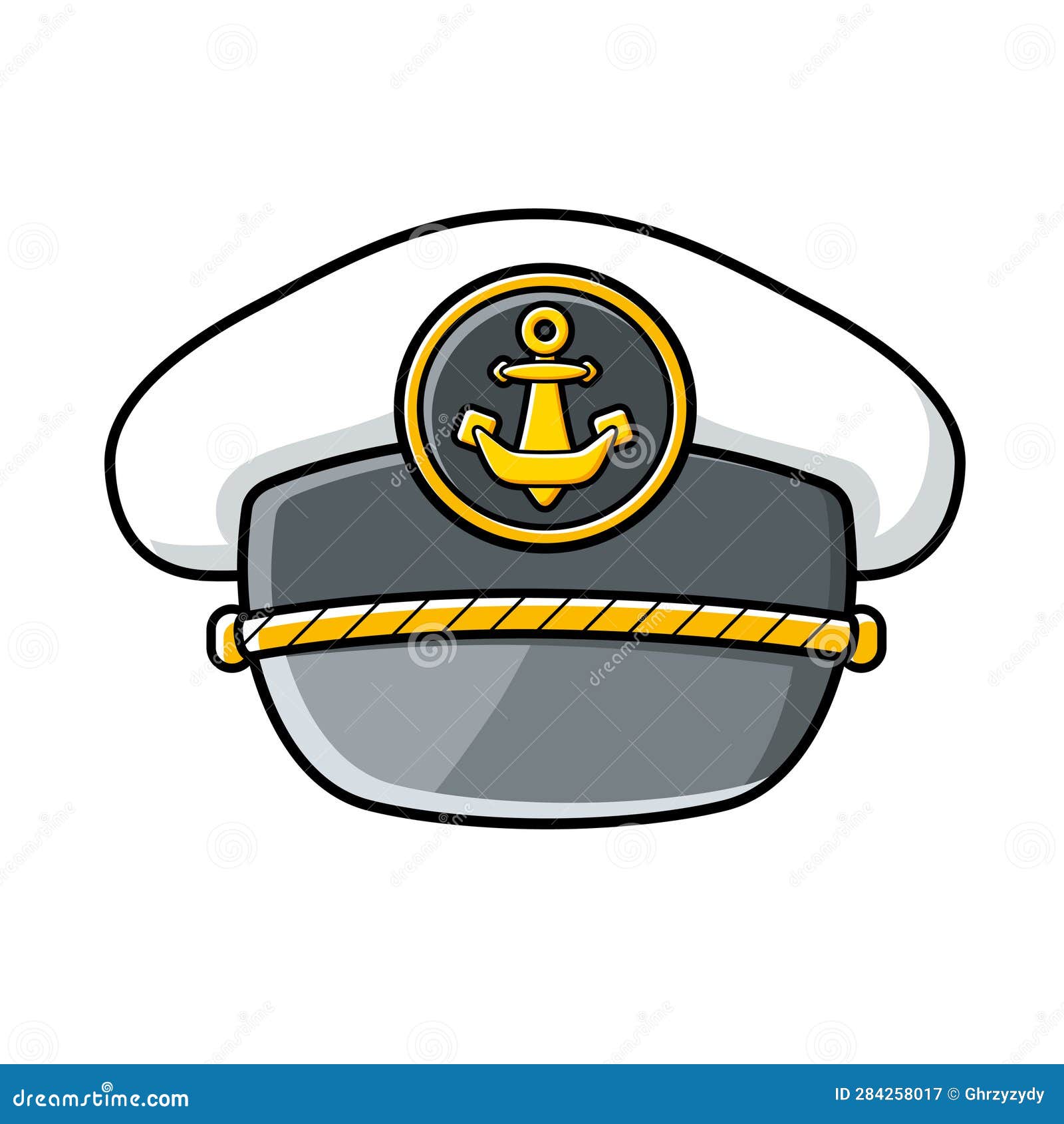 Captain cap isolated stock vector. Illustration of sailor - 284258017