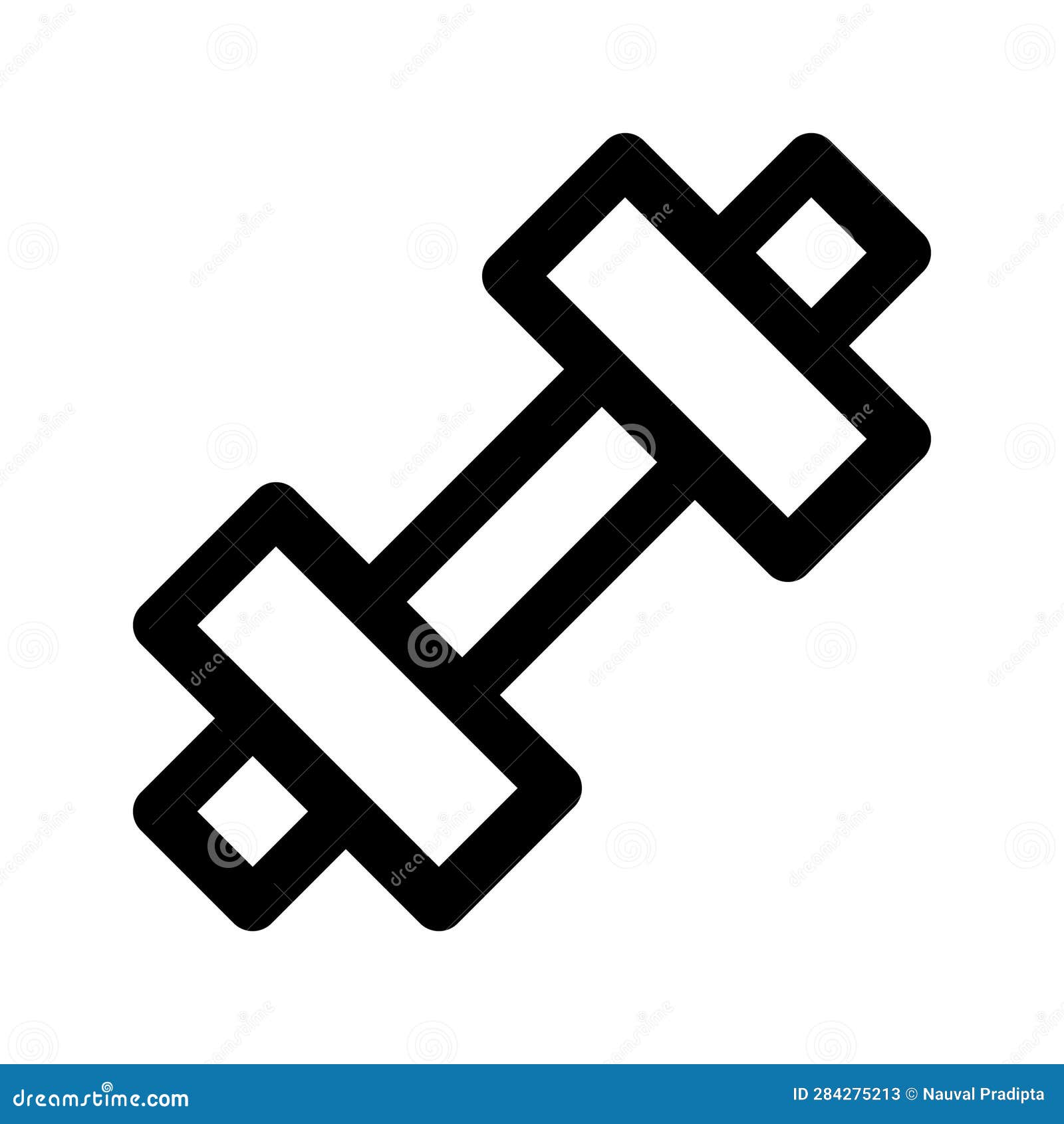 Dumbbell Outline Style Icon Stock Vector - Illustration of isolated ...