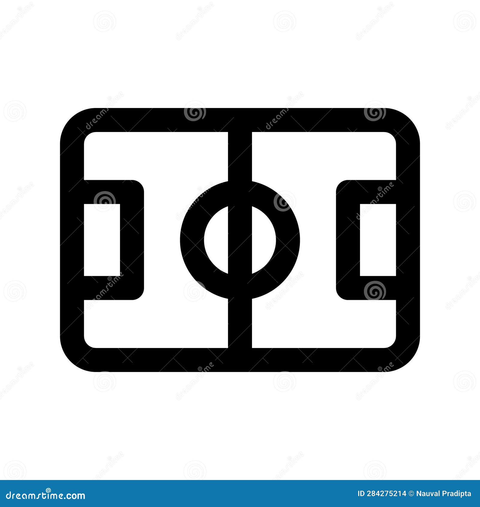 Football Field Outline Style Icon Stock Vector - Illustration of goal ...