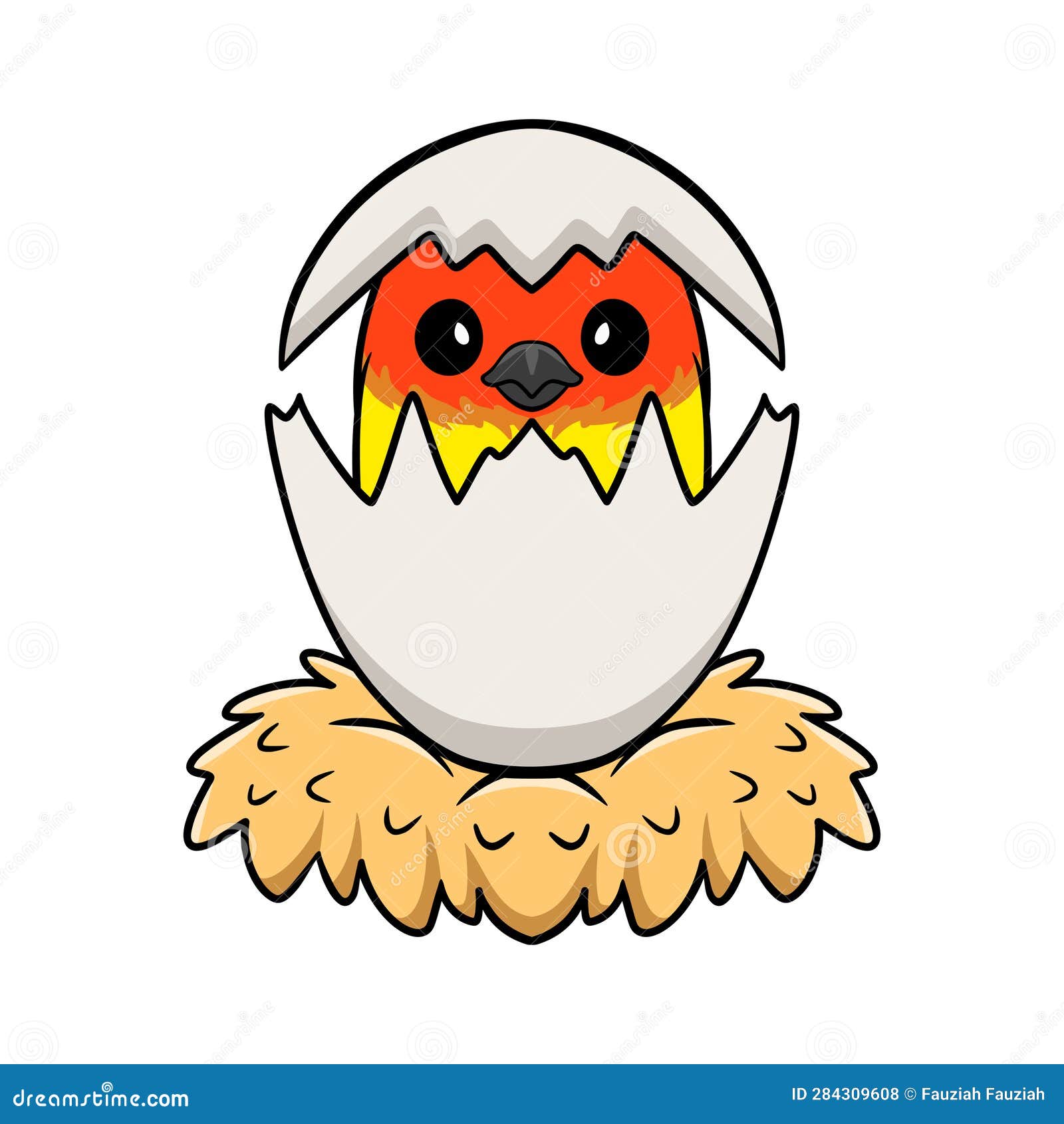 Cute Western Tanager Bird Cartoon Inside from Egg Stock Vector ...