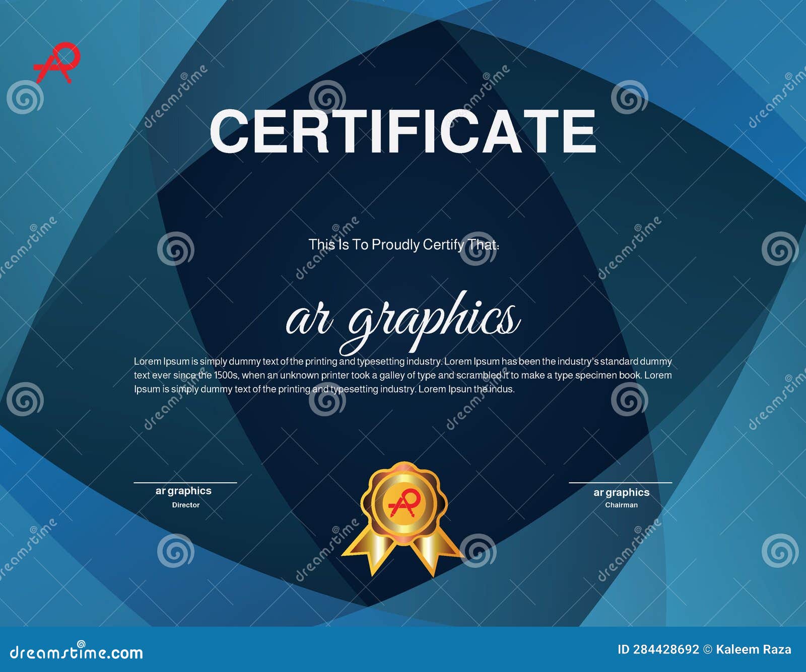 Blue Black Best Certificate Design Stock Vector - Illustration of ...