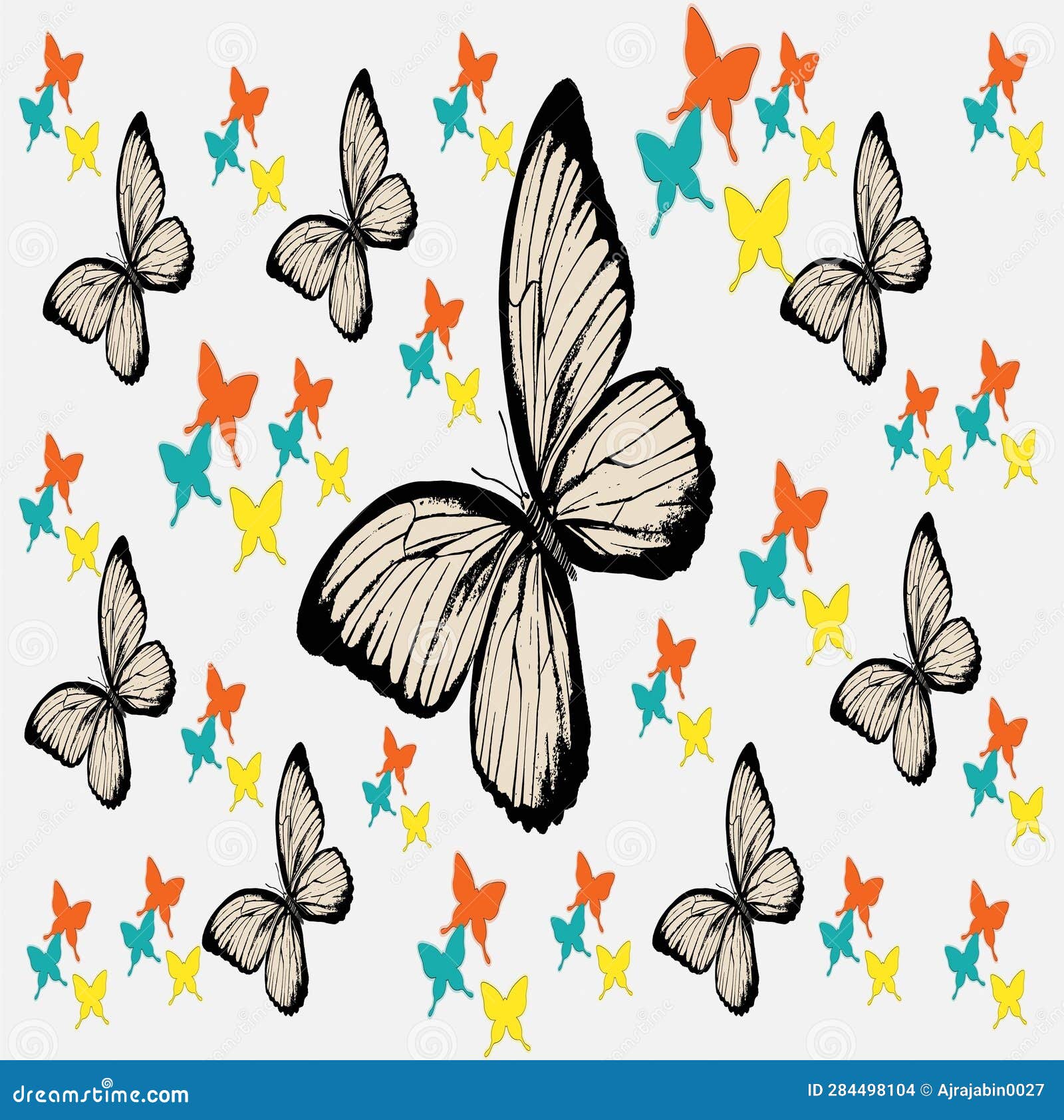 Beautiful Butterfly Pattern Stock Illustration - Illustration of animal ...