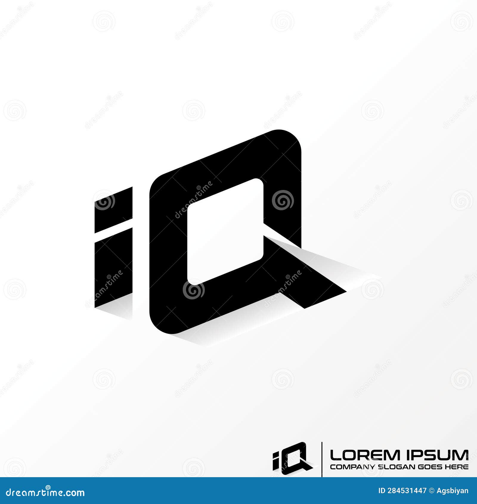 Letter IQ Font 3D with Shadow. Related To Typography Initial Monogram ...
