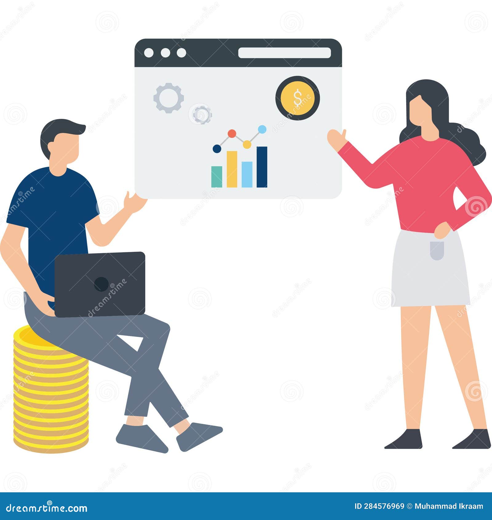 Business People Doing Financial Meeting Illustration Stock Illustration ...