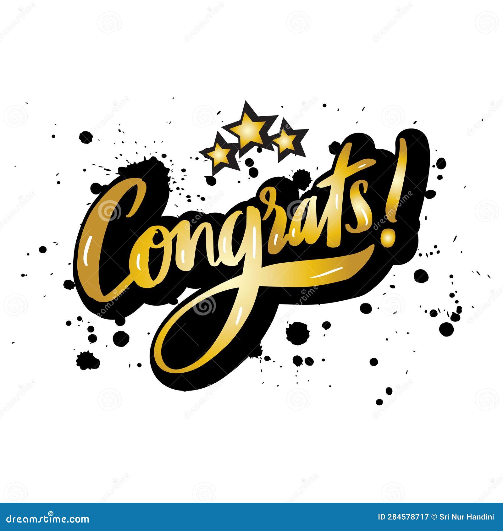 Congrats ! Text Hand Lettering. Stock Vector - Illustration of design ...