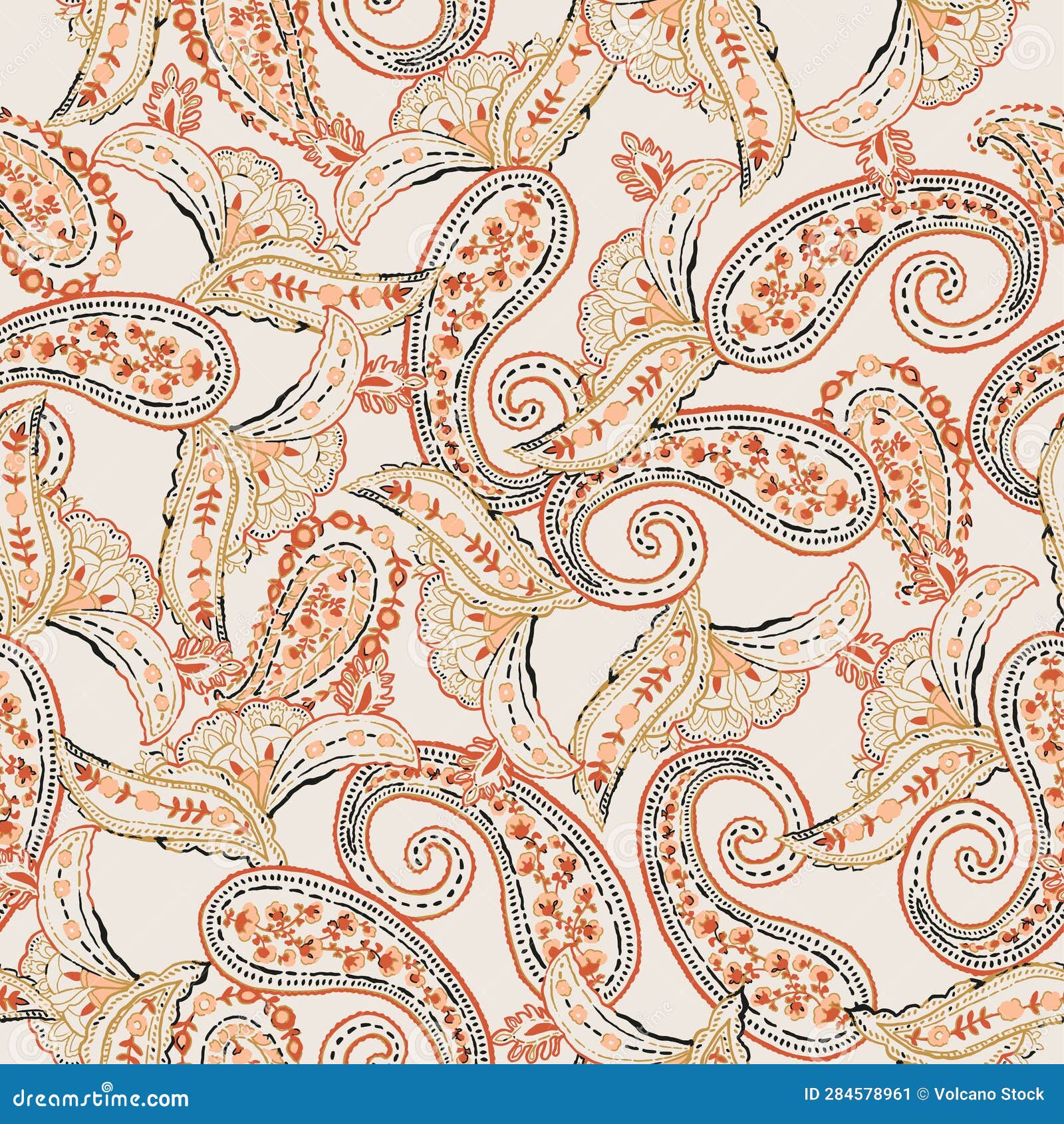 Ethnic Paisley is an Ornamental Textile Design Using a Teardrop Shaped ...