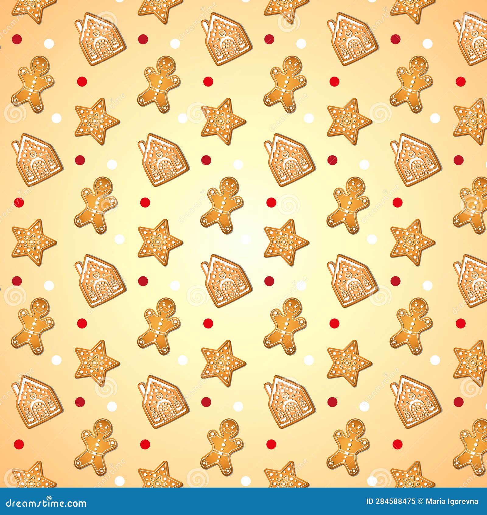 Gingerbread Christmas Pattern, Happy Man Cookie for Santa. Print for a ...