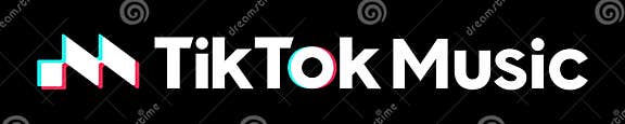 TikTok Music Logo Horizontal on Black Background Editorial Image ...