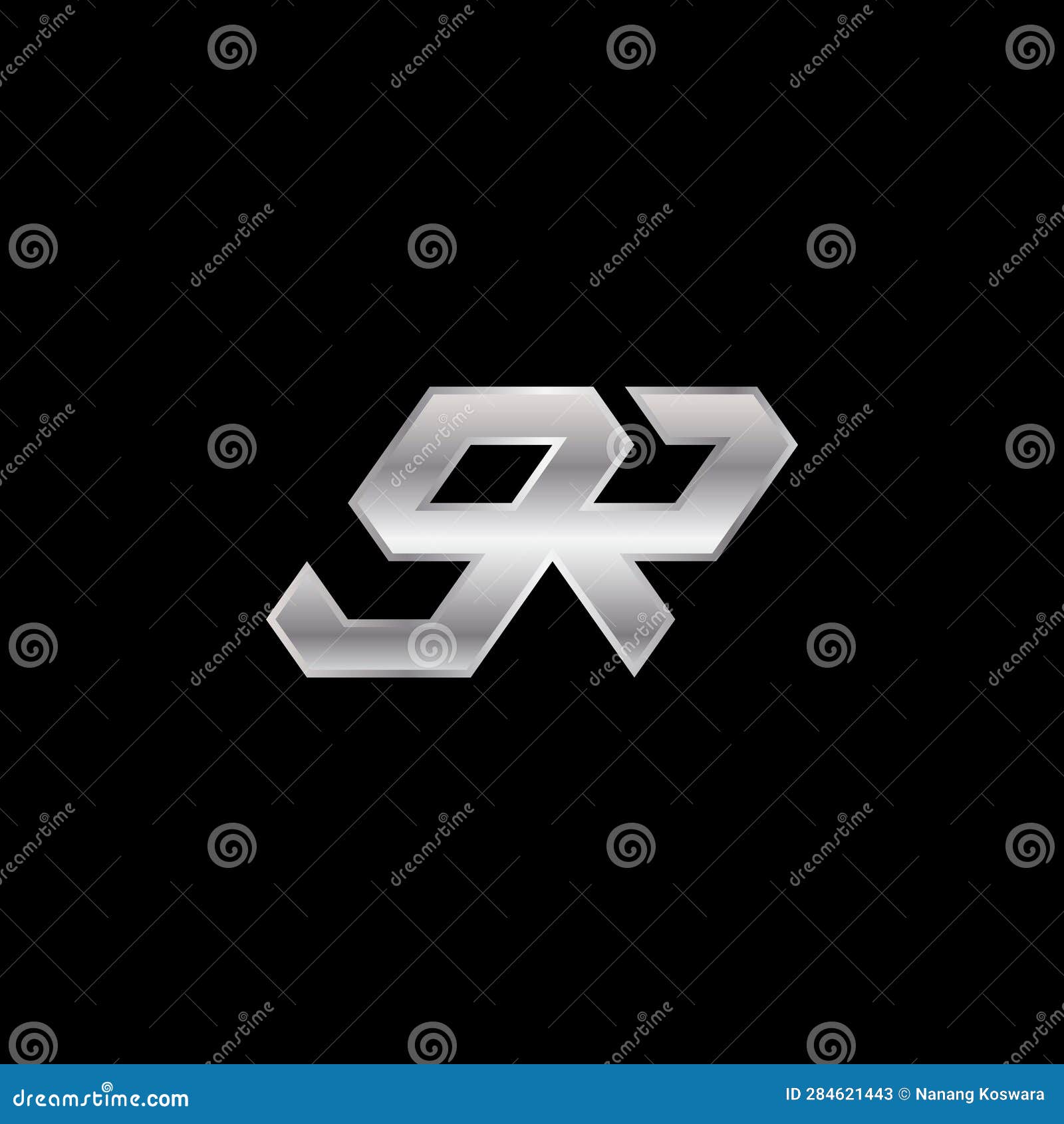 9R Monogram Logo Design, 9R Initial Letter and Number Logo, Silver ...