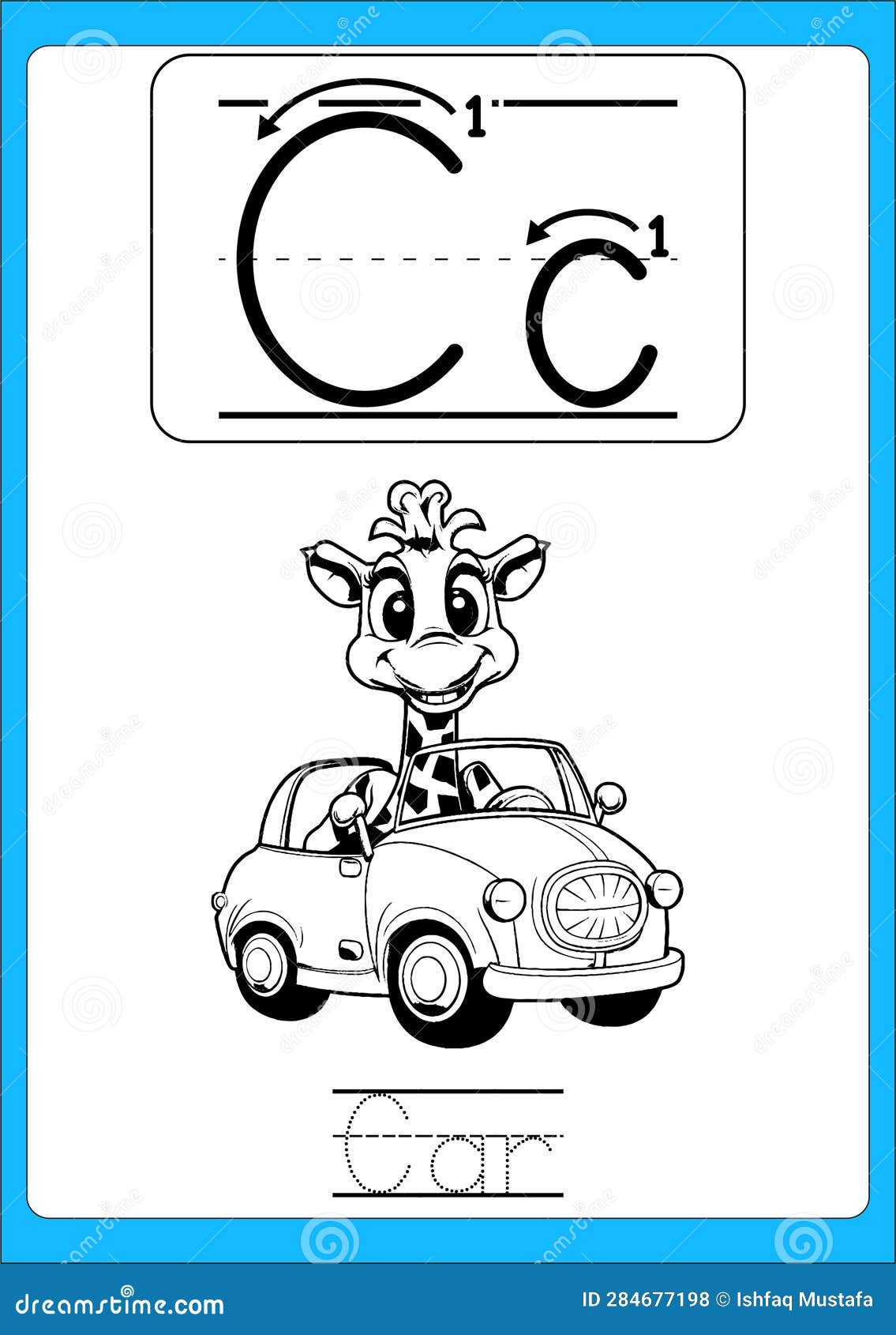 Alphabet Exercise with Cartoon Vocabulary for Coloring Book ...