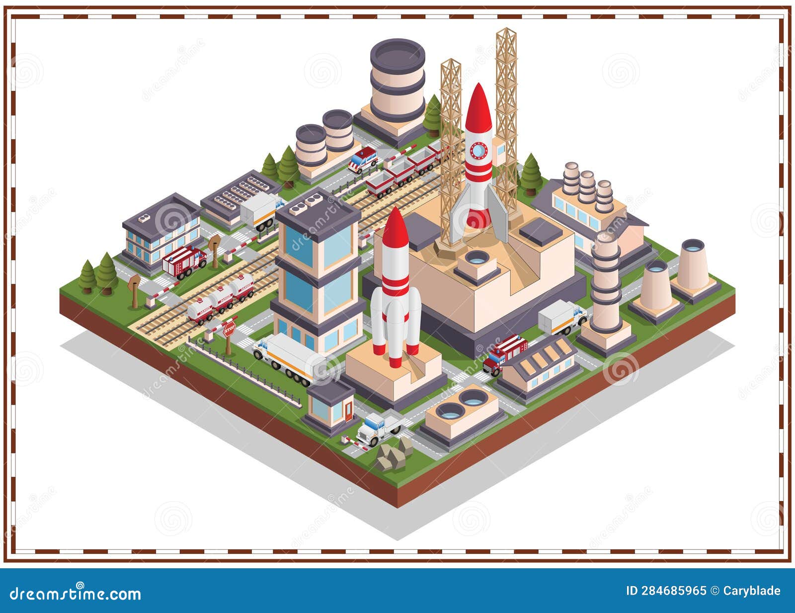 A spaceport. stock vector. Illustration of spaceship - 284685965